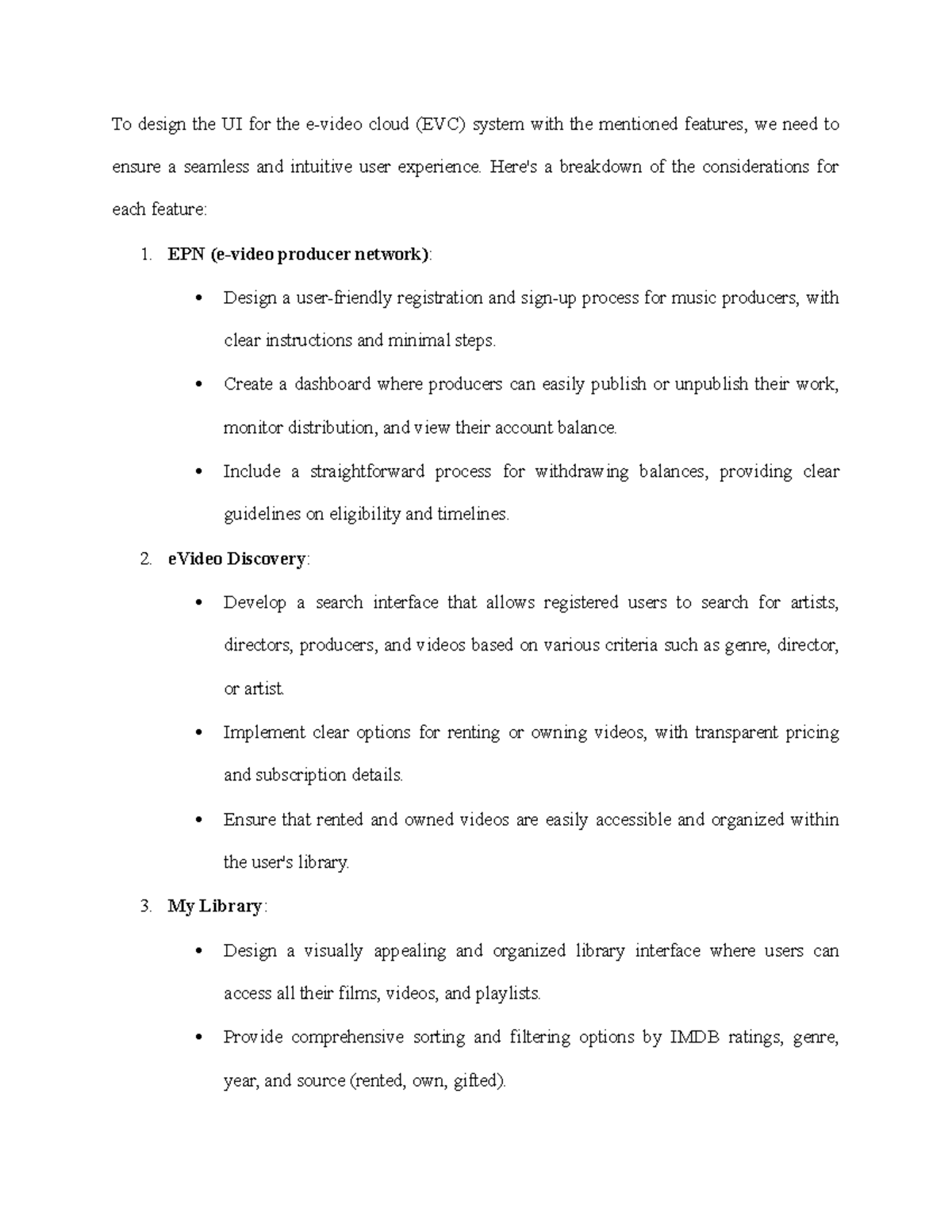 To design the UI for the evc - To design the UI for the e-video cloud ...