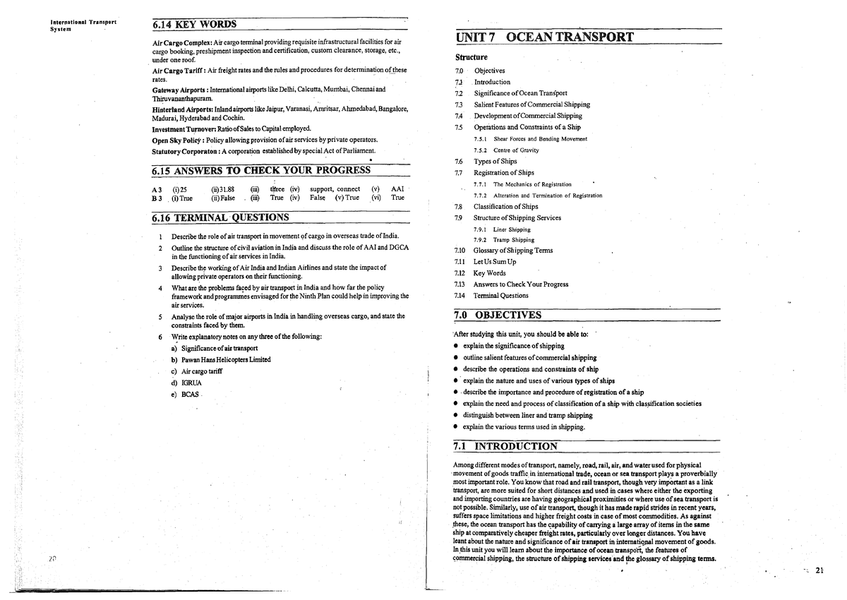 Unit-7 - International Business Logistics - Unit 7 - International ...