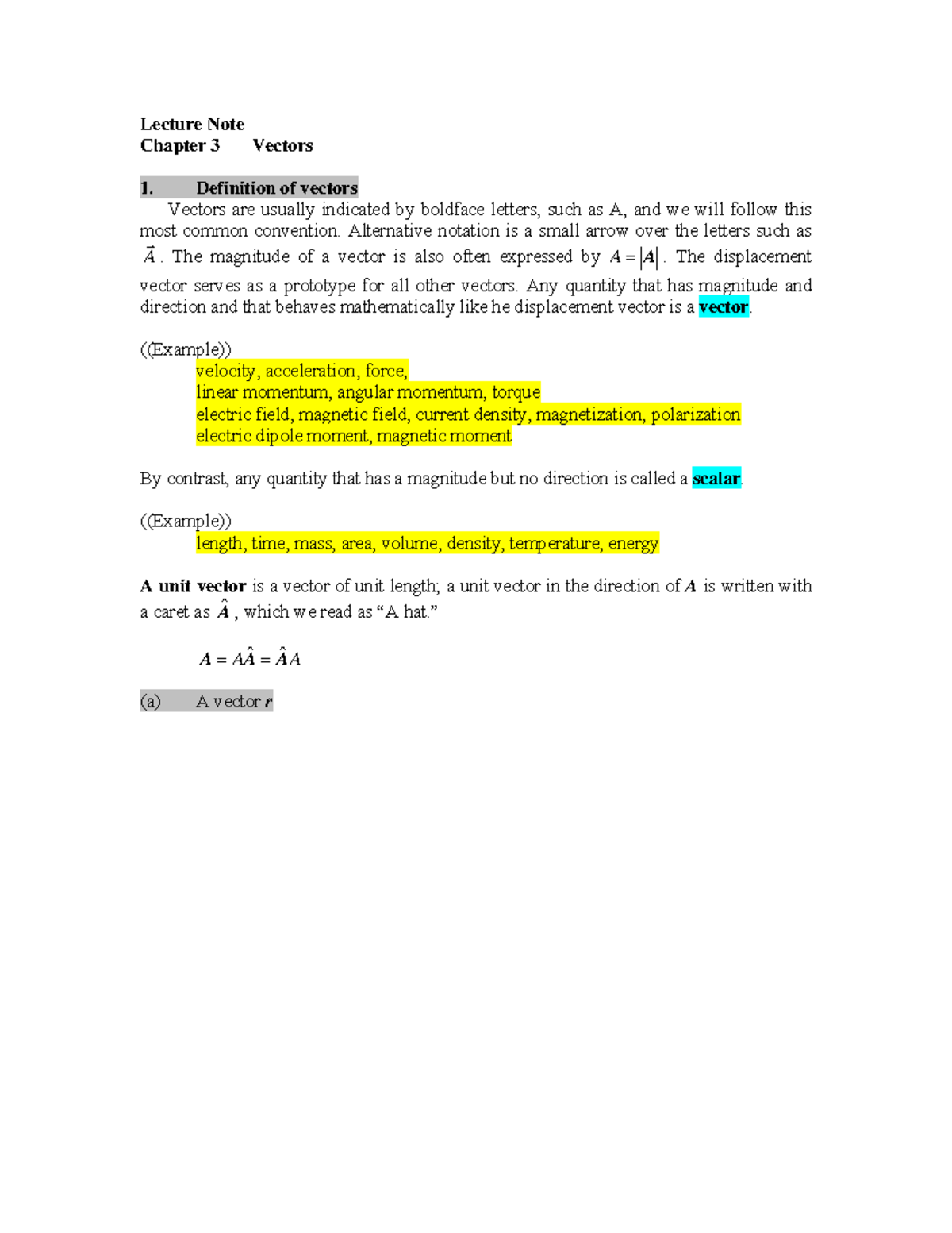 LN03v3 - Practice materials for general physics lecture. - Lecture Note ...