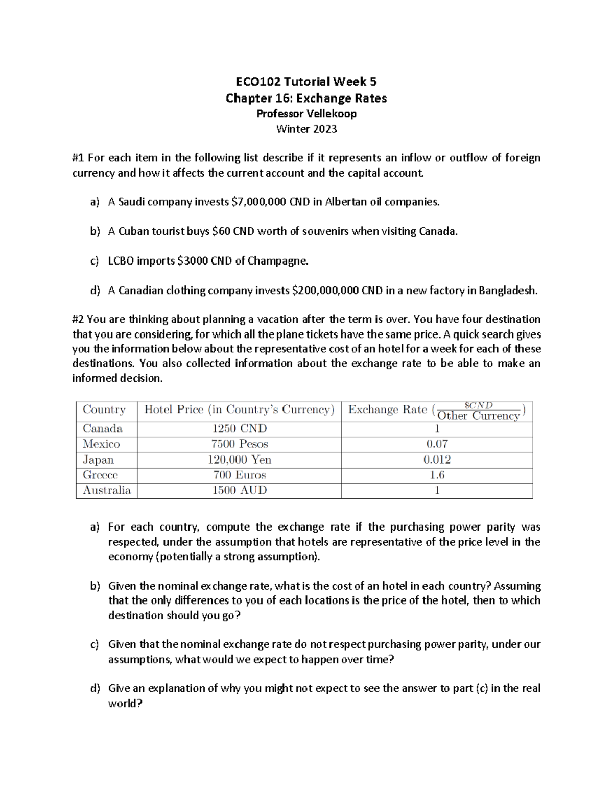 ECO102 Tutorial 5 questions - ECO102 Tutorial Week 5 Chapter 16 ...