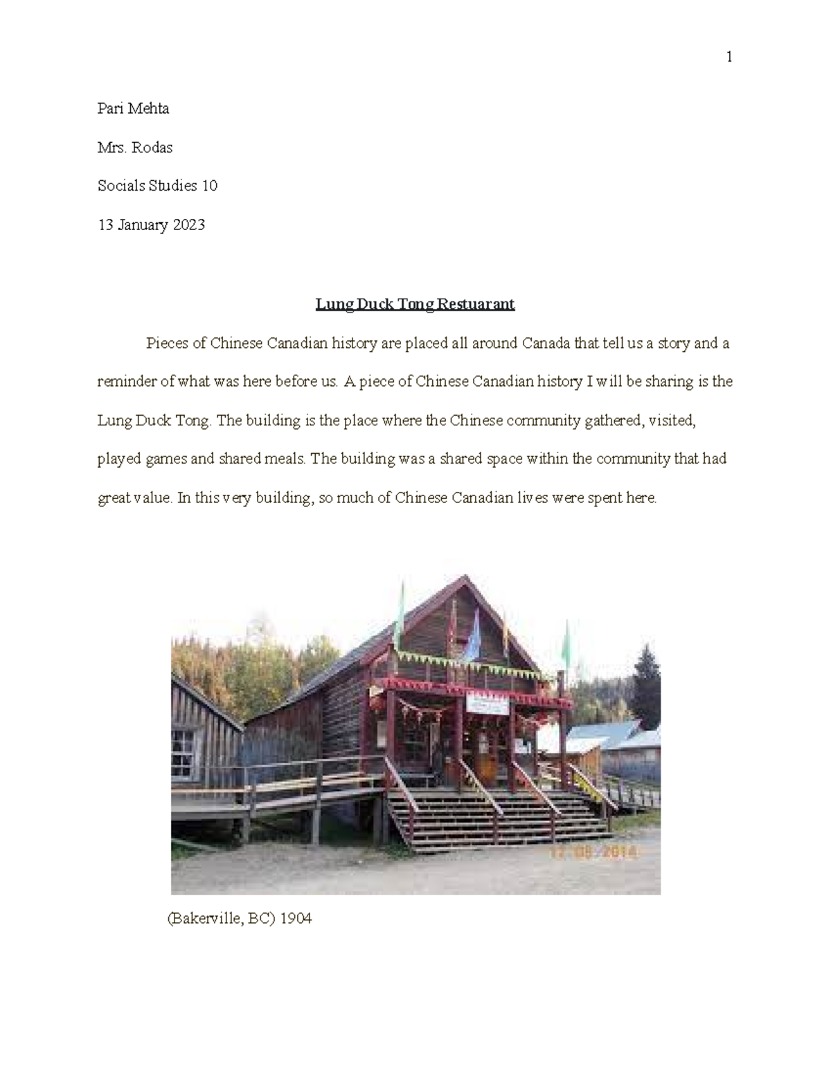 SS 10 U3 Project - assignment - 1 Pari Mehta Mrs. Rodas Socials Studies ...