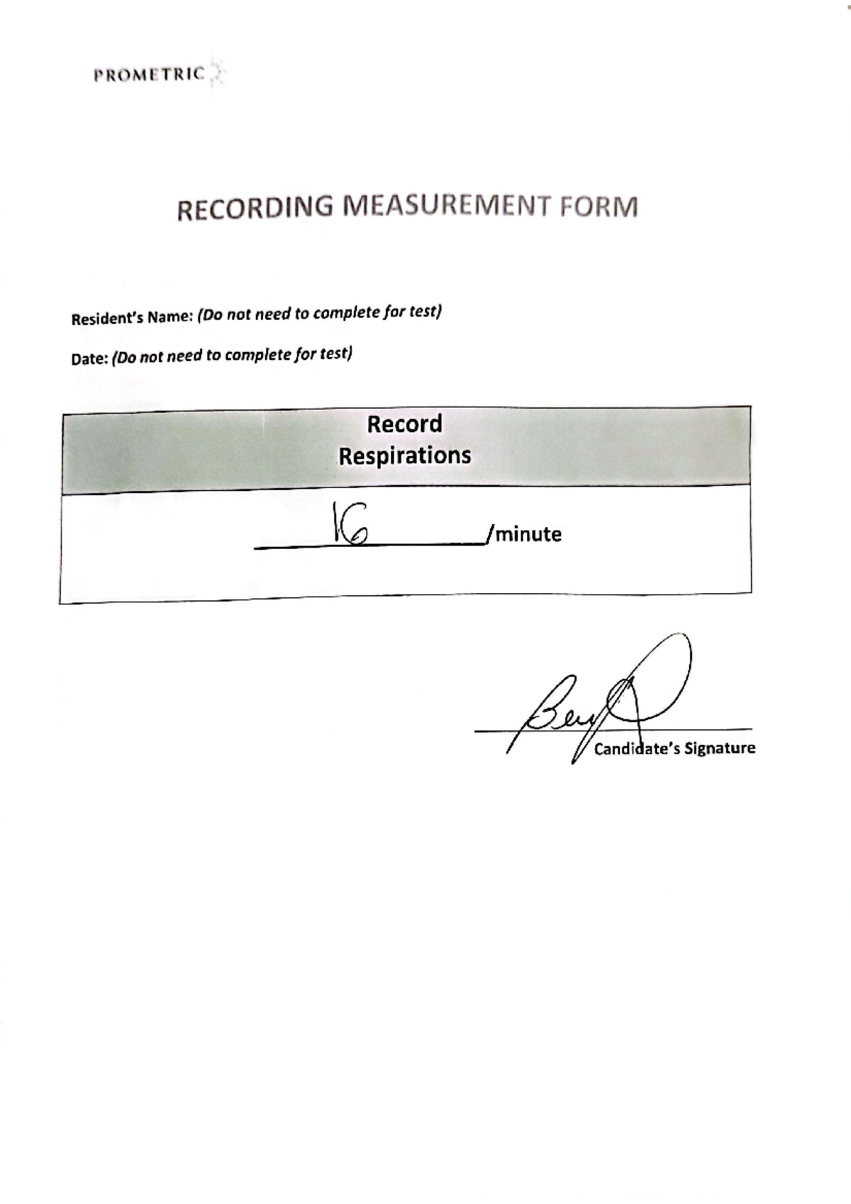 Cam Scanner 09-18-2024 21 - PROMETRIC RECORDING MEASUREMENT FORM Name ...