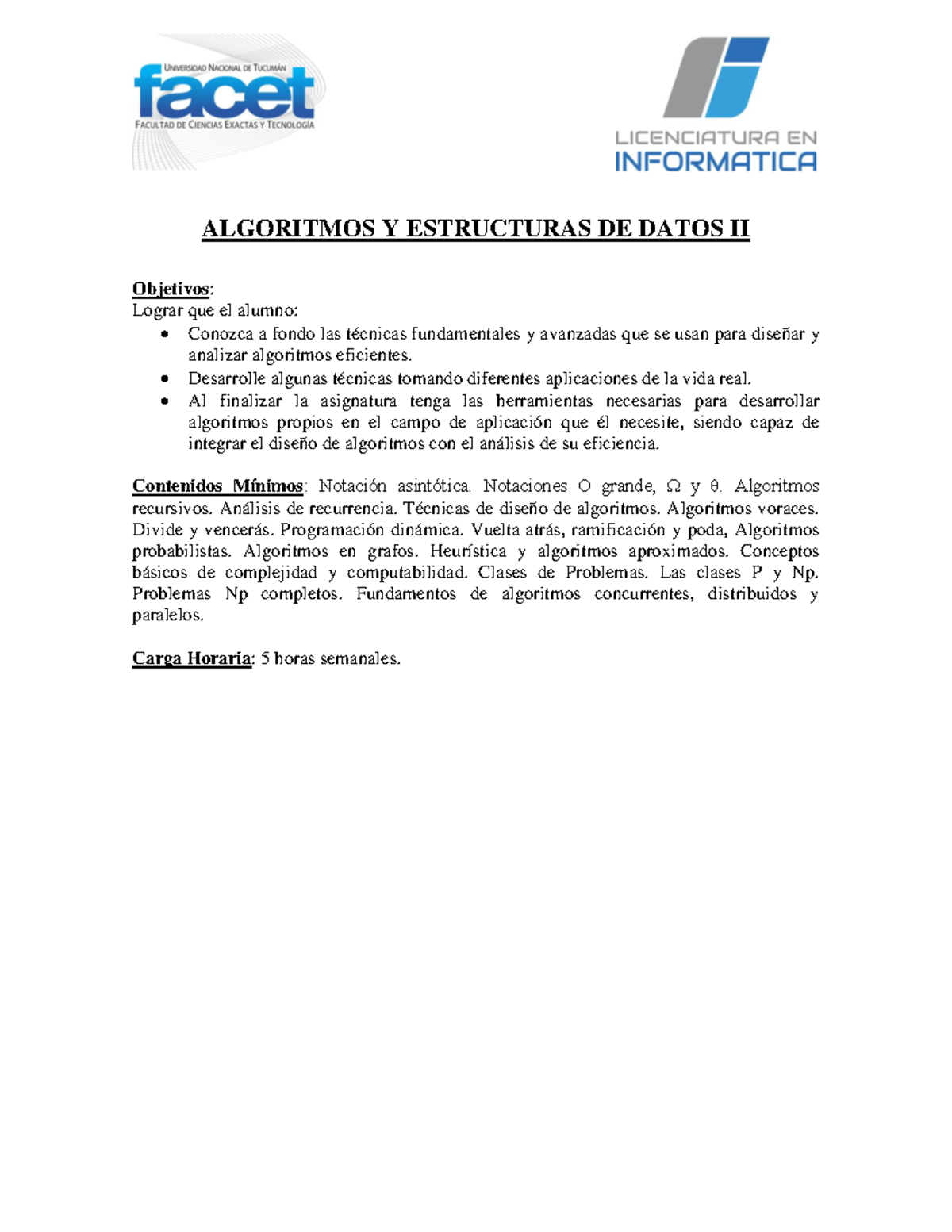 Algoritmos Y Estructuras De Datos Ii Algoritmos Y Estructuras De Datos Ii Objetivos Lograr