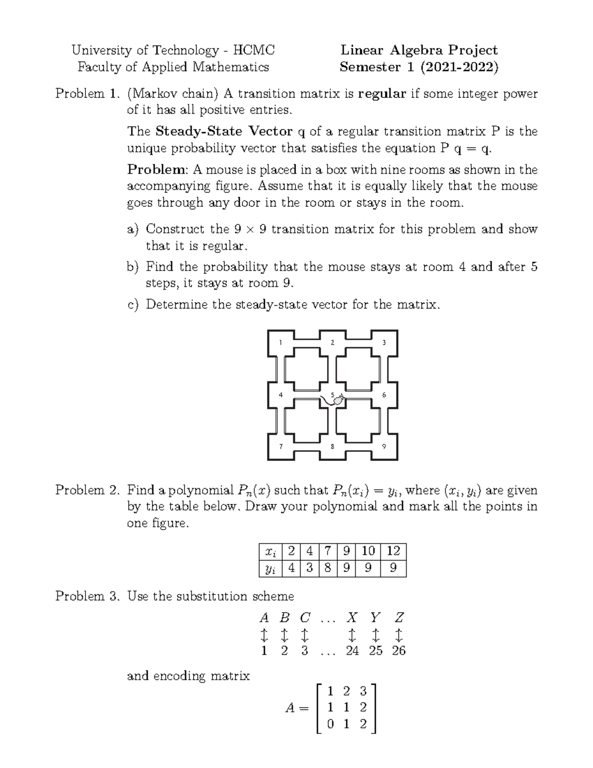 Algebra Project 191 - It posible to take a look - University of ...