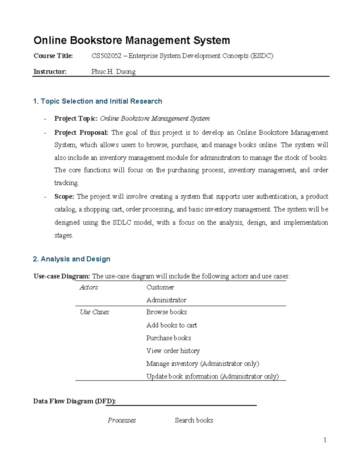 Sample Final Project 1 - Online Bookstore Management System Course ...