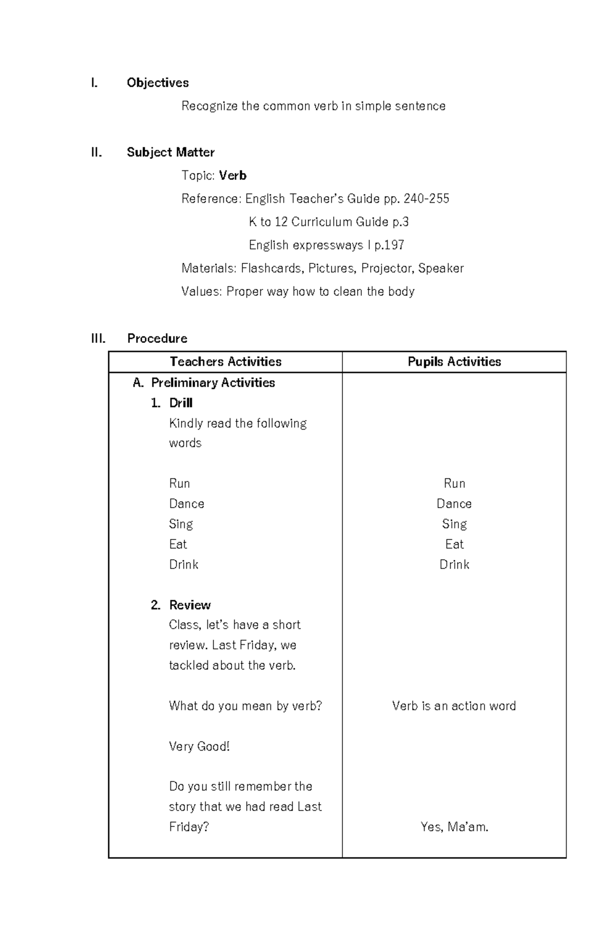 Final Demo Lesson Plan converted - I. Objectives Recognize the common ...