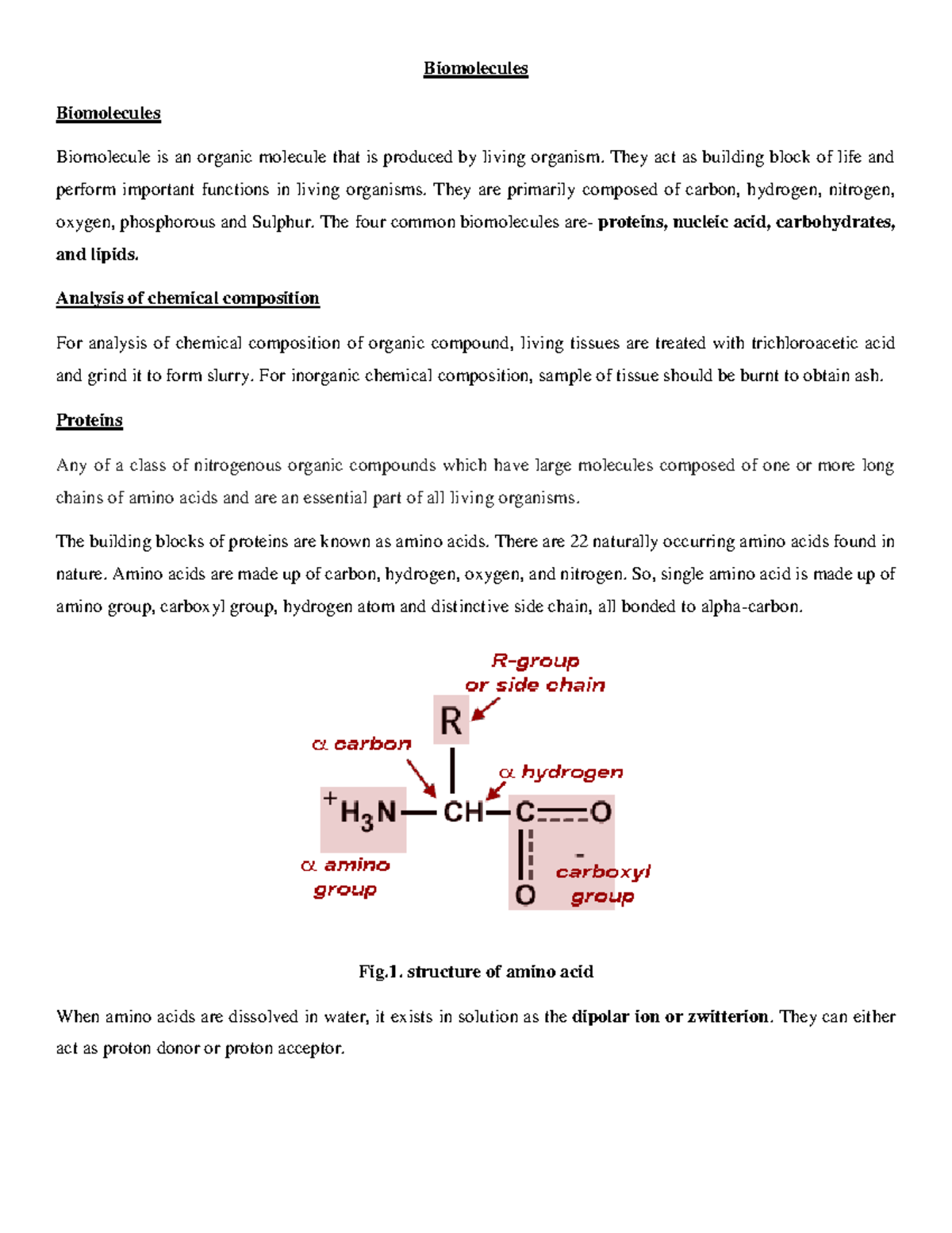 Chapter 9 - Biomolecules - Biomolecules Biomolecules Biomolecule is an ...