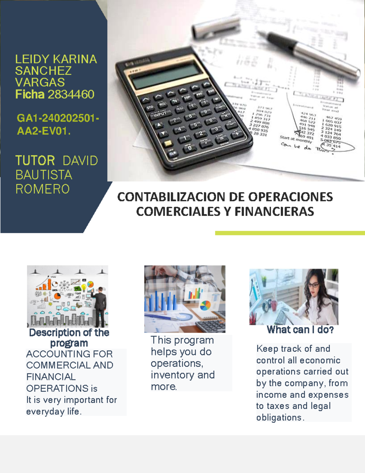 Contabilizacion DE Operaciones Comerciales Y Financieras - Description ...