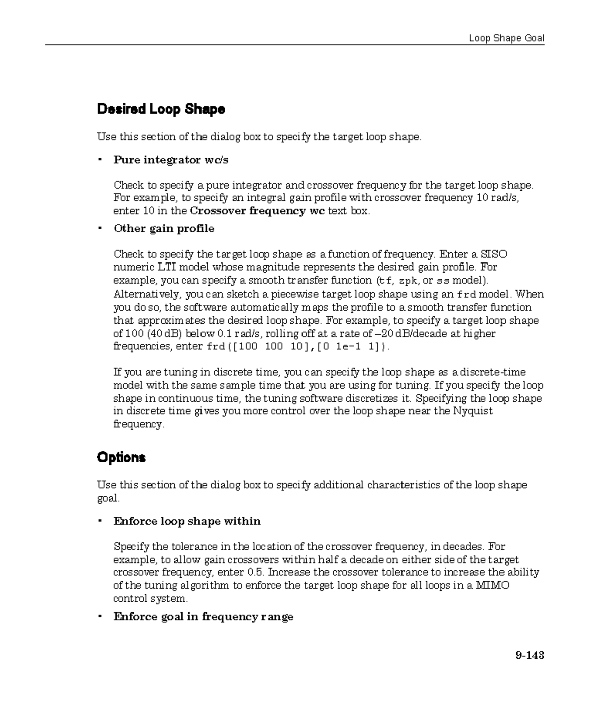 Simulink Control Design (103) - Desired Loop Shape Use this section of ...