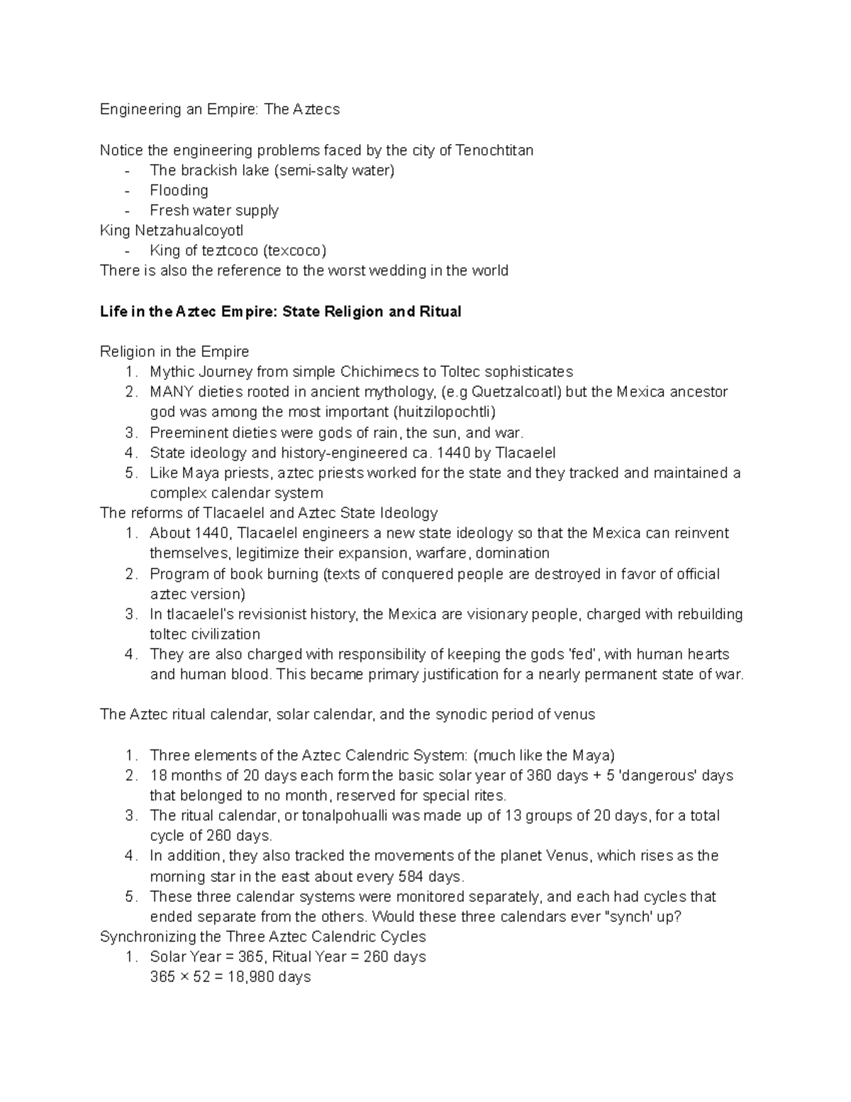 Maya Inka Module 6 - Engineering an Empire: The Aztecs Notice the ...