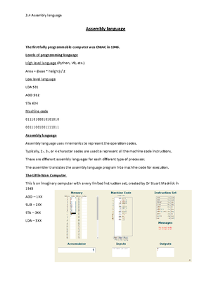 Pseudo Code - Lecture notes - Outputting to Screen: print(string ...