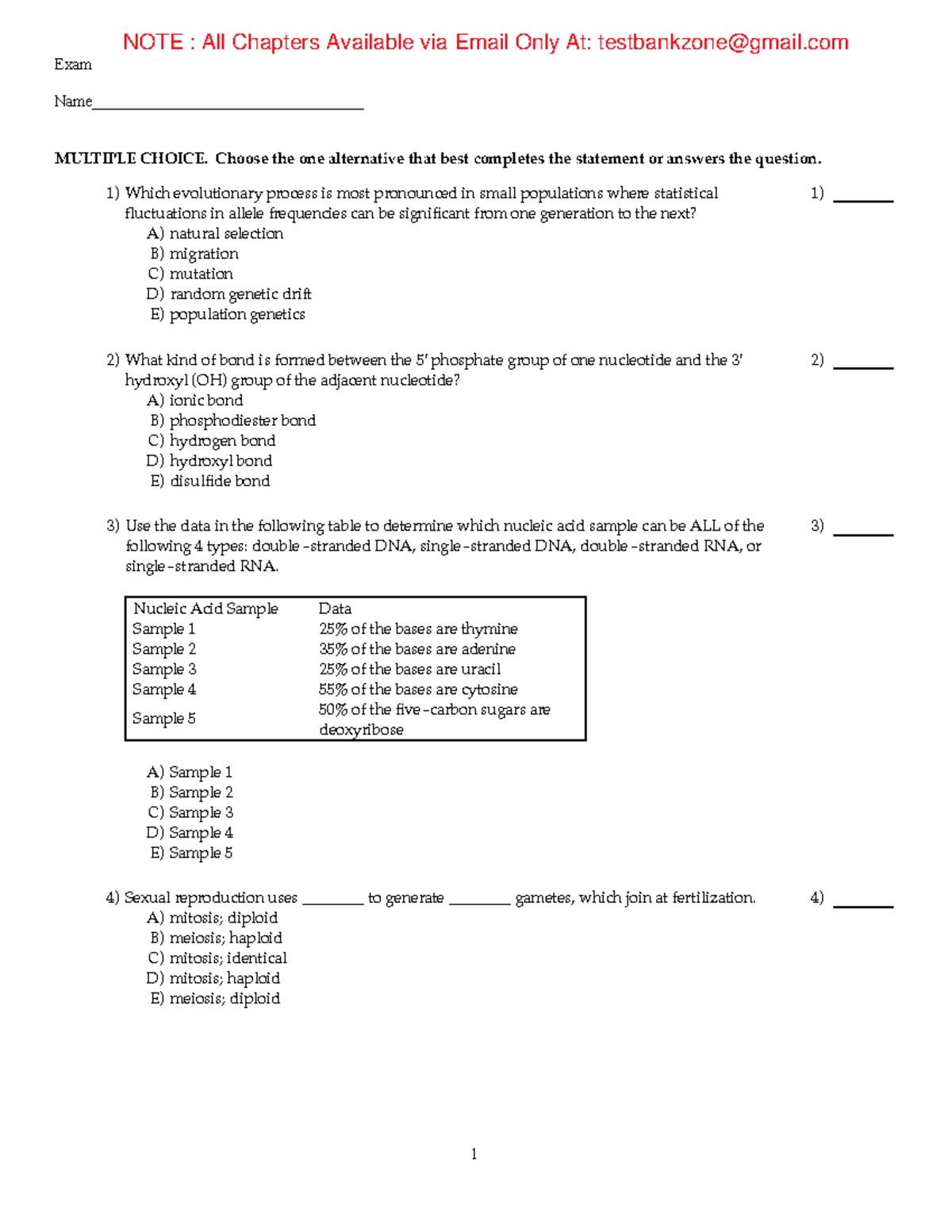 Test Bank and Solutions For Genetic Analysis An Integrated Approach ...