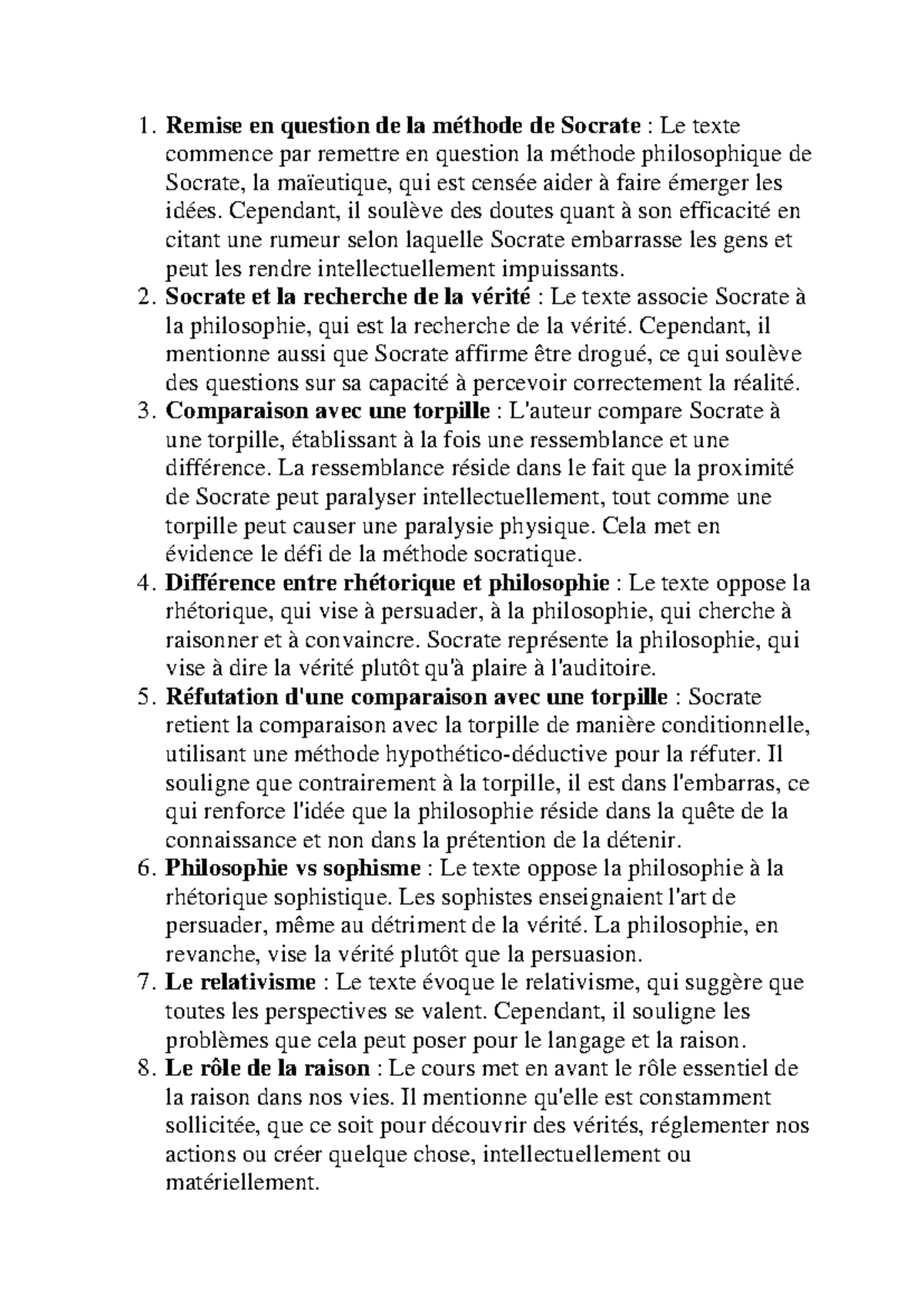 Synthèse texte ménon et socrate philo - Remise en question de la méthode de Socrate : Le texte ...