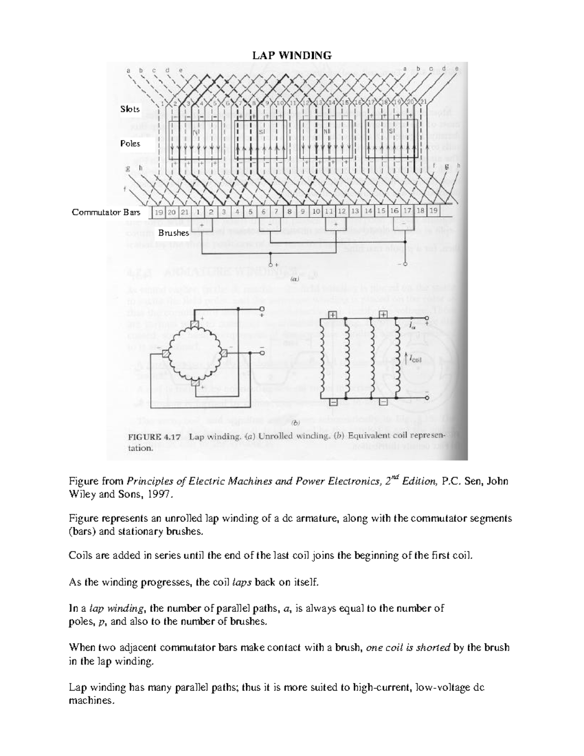Lap and Wave - It Is material of electrical machine - LAP WINDING Figure from Principles of ...