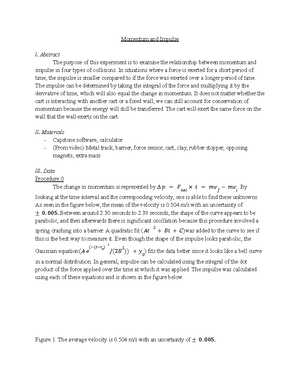 Lab 3 - Physics Lab Report - Lab 3 Motion Diagrams Abstract The ...