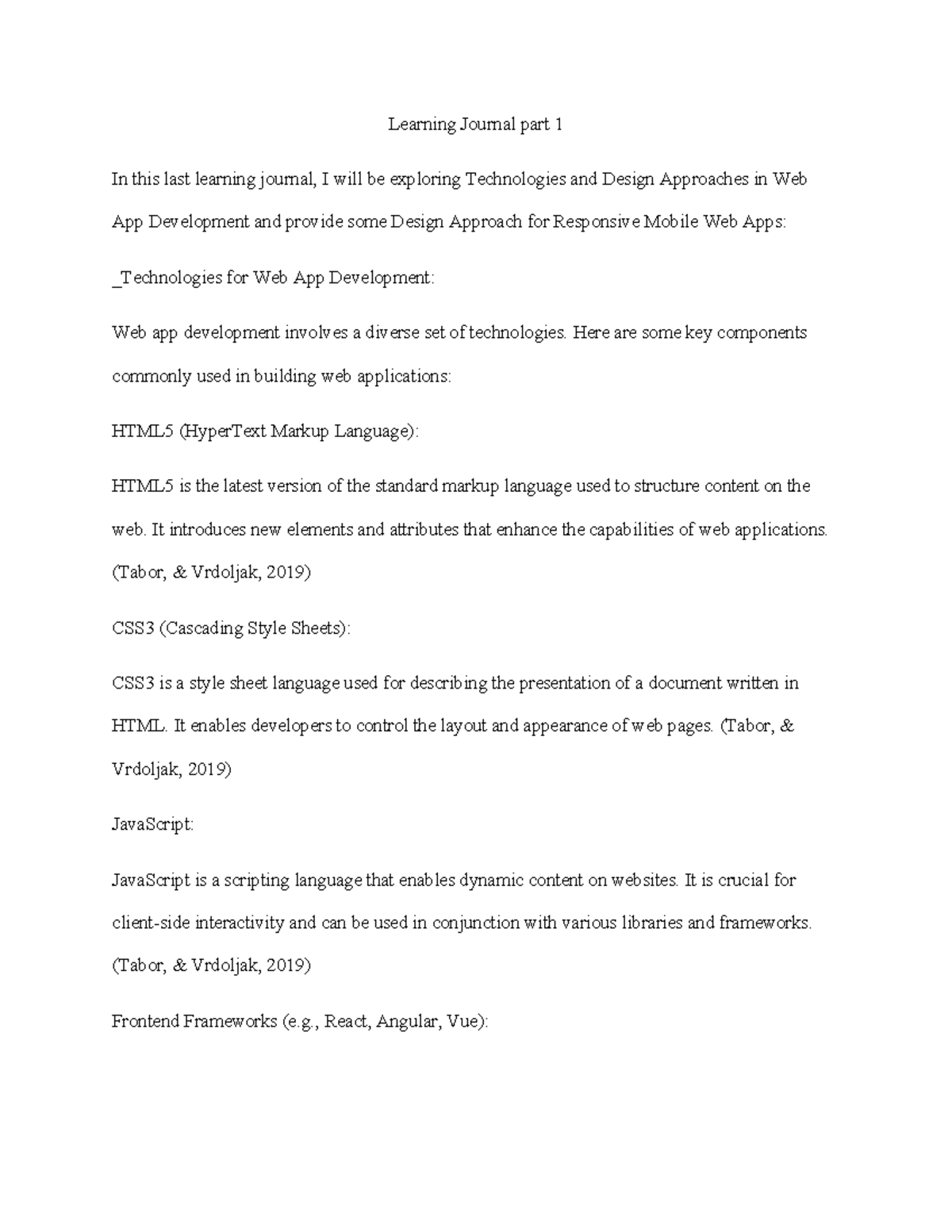 Learning Journal part 3 - Here are some key components commonly used in ...