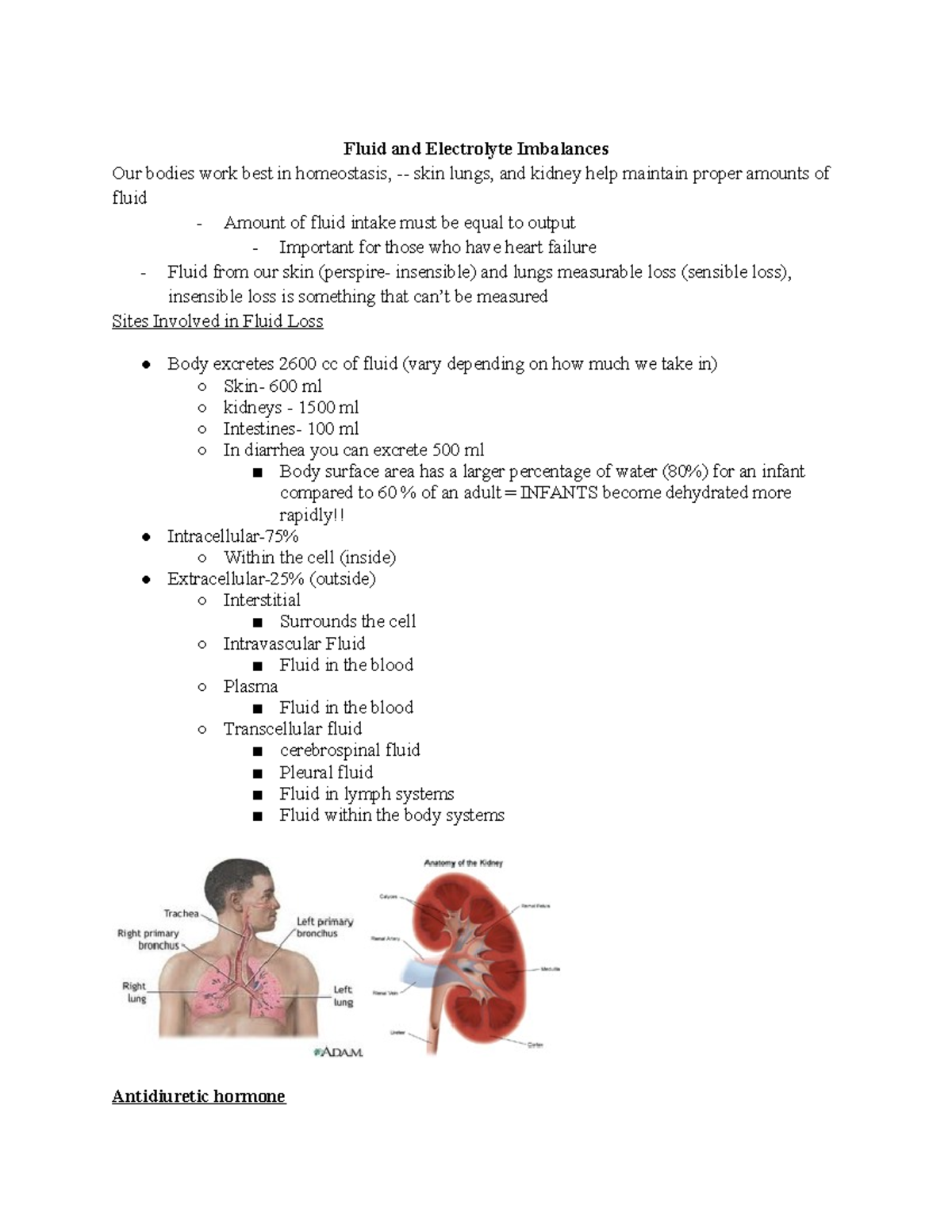 Pathophysio II #2 - Fluid and Electrolyte Imbalances - Fluid and ...