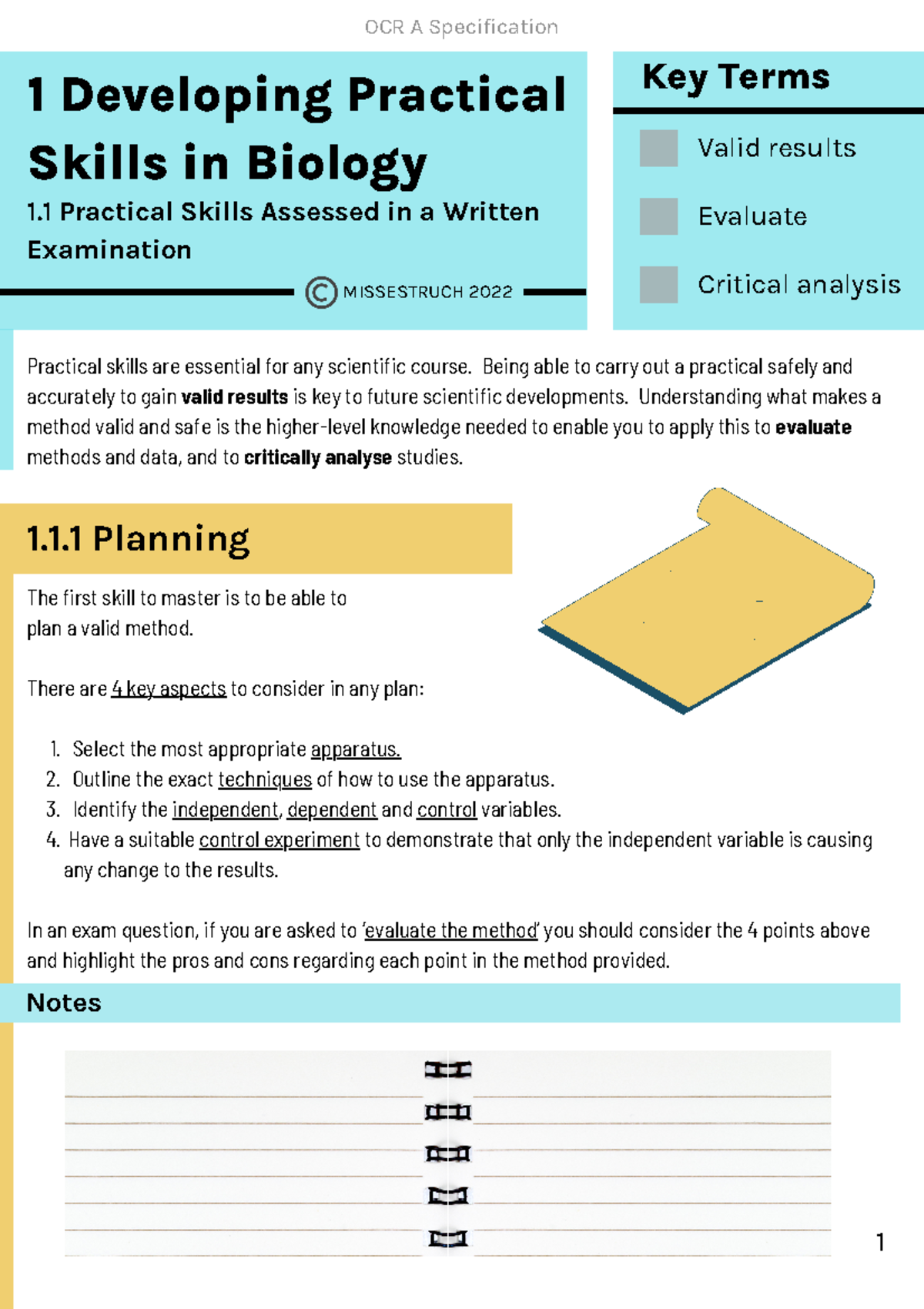 1 Developing Practical Skills in Biology - Practical skills are ...