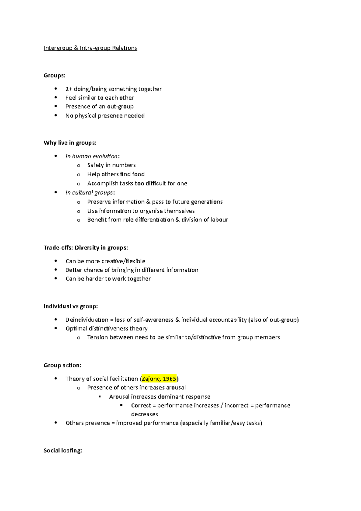 Intergroup & Intra-group Relations - Intergroup & Intra-group Relations ...