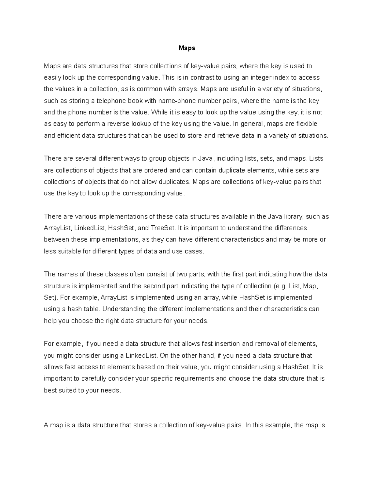 Maps in data structures - Maps Maps are data structures that store ...