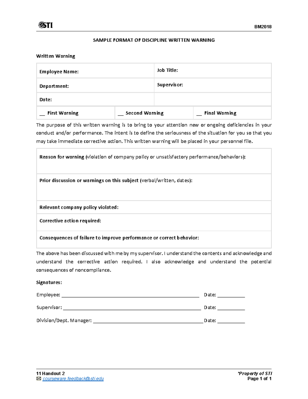 11 Handout 2 unlocked - BM 11 Handout 2 *Property of STI courseware@sti ...