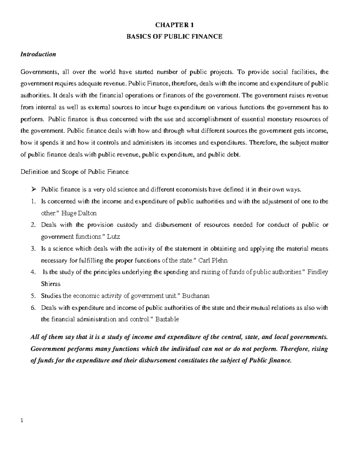 Public Chapter 1 - clear notes on taxation - CHAPTER 1 BASICS OF PUBLIC ...