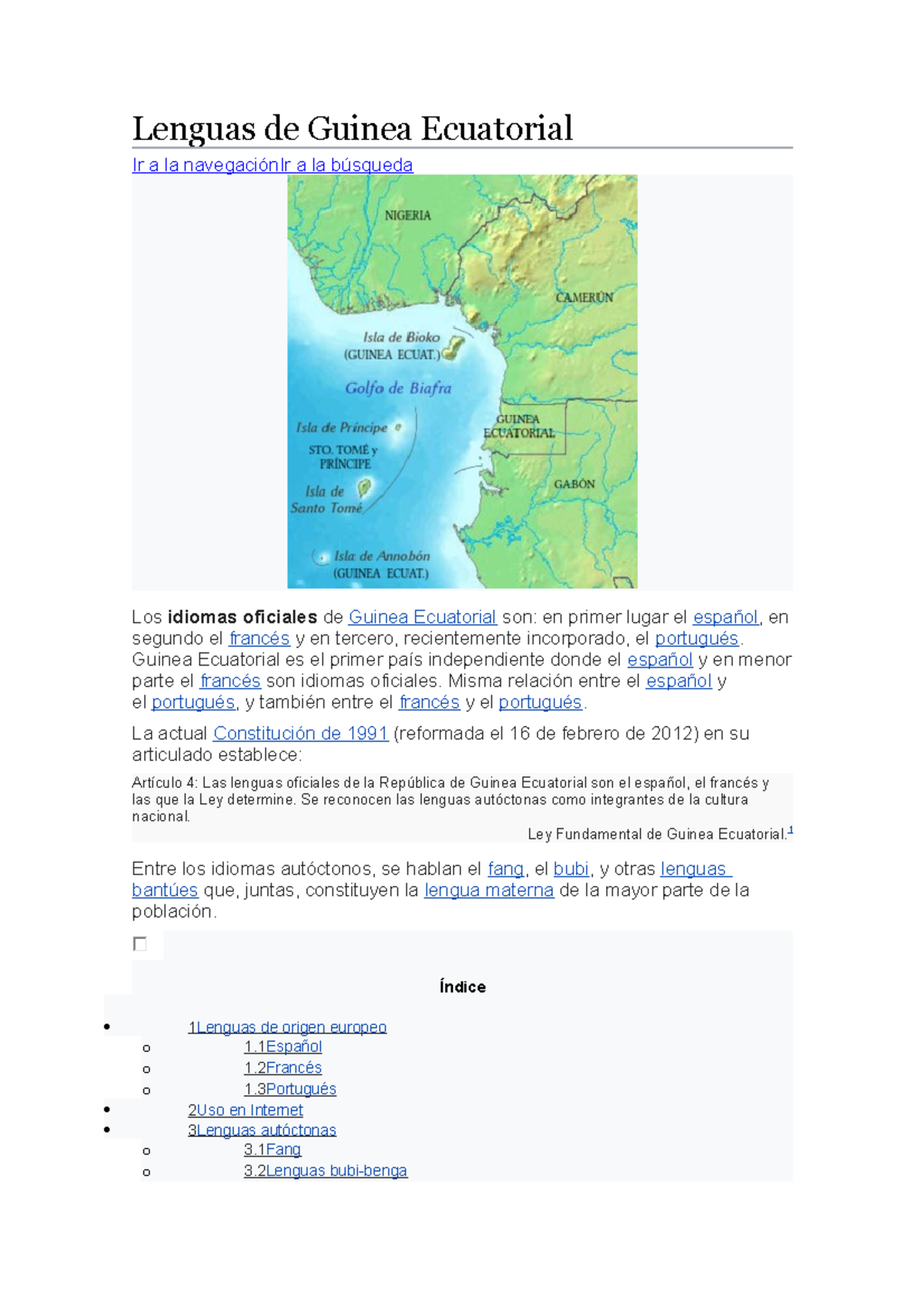 historia (primaria) - Lenguas de Guinea Ecuatorial Ir a la navegación ...