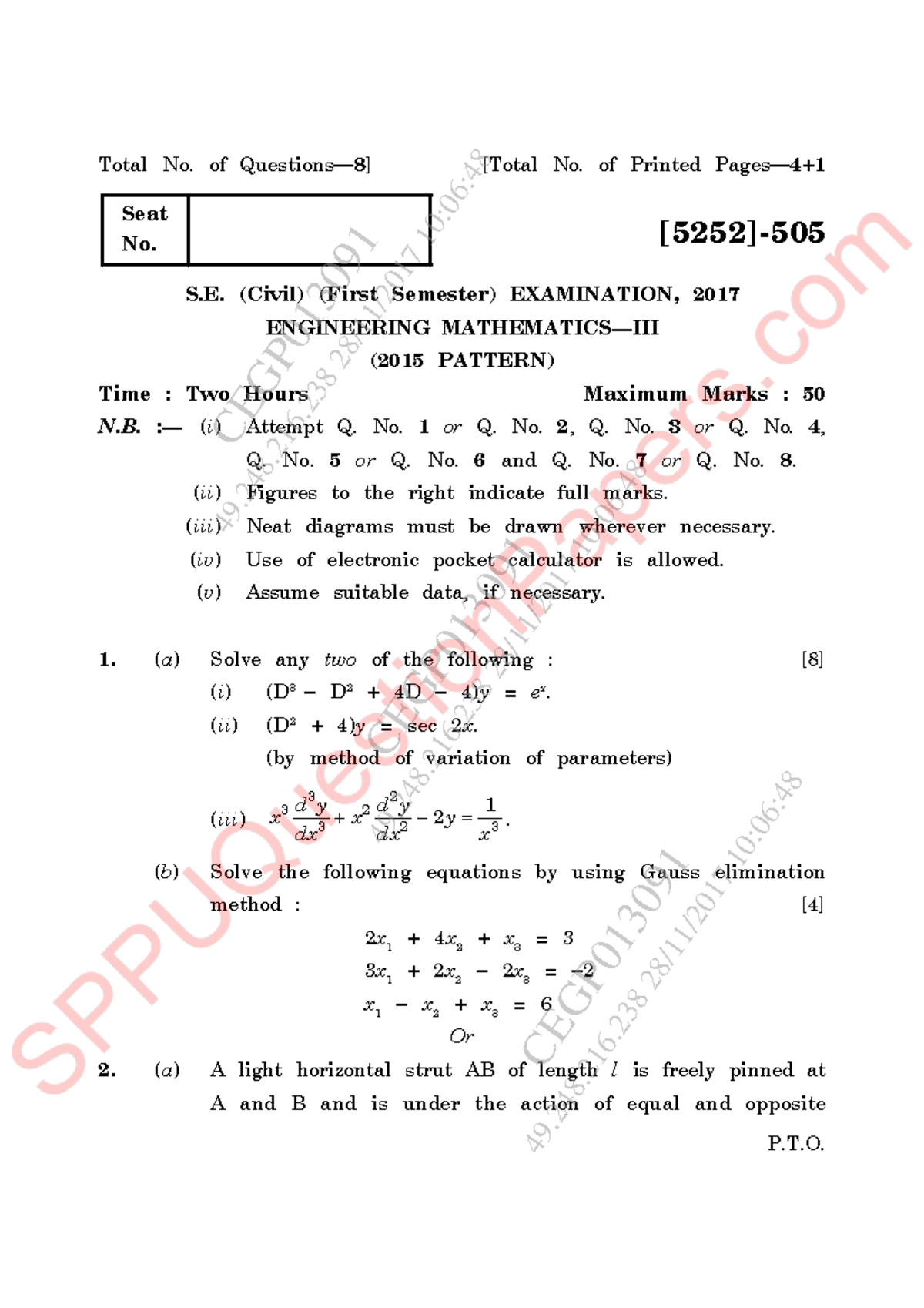 Be civil-engineering semester-3 2017 november engineering-mathematics ...