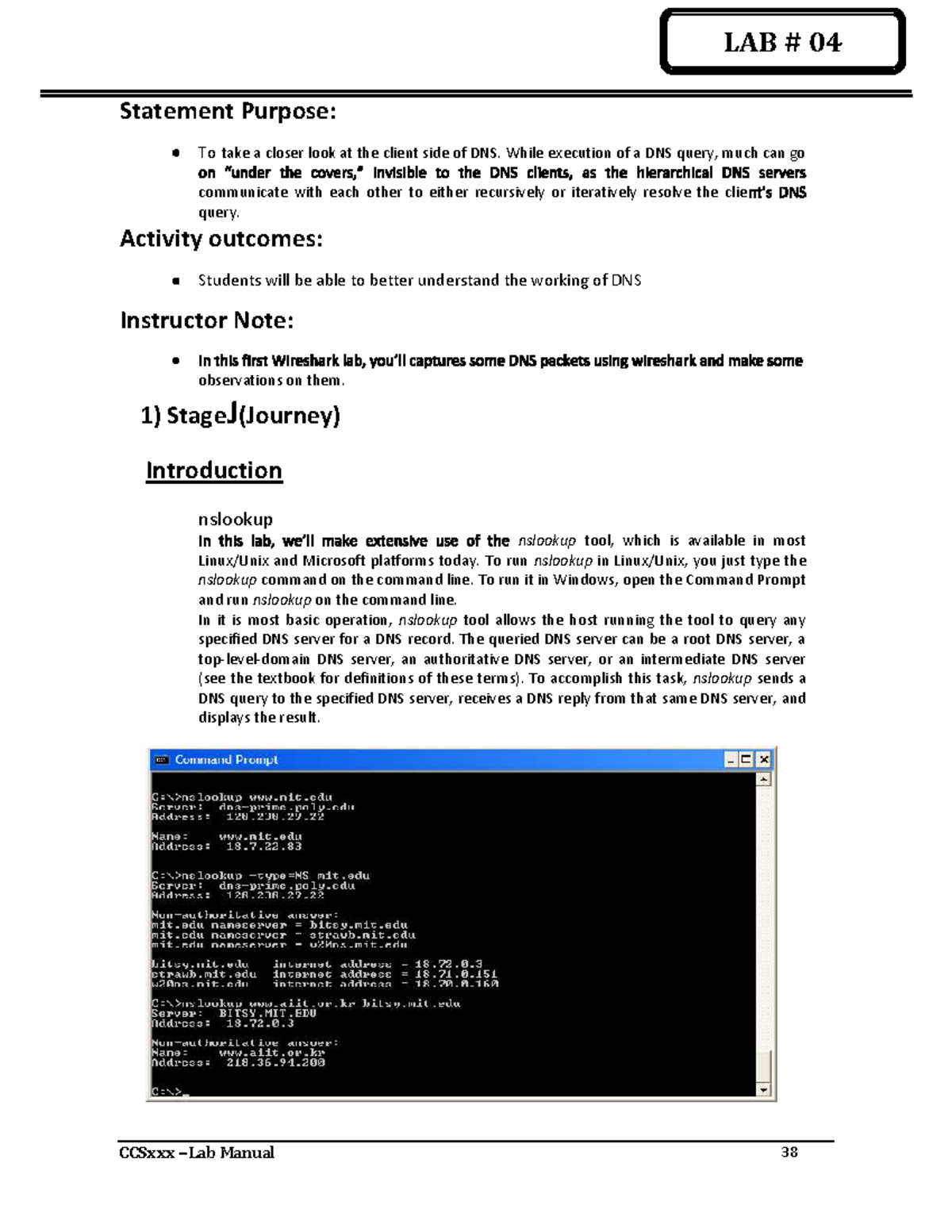 Lab4 Lecture Notes 4 Statement Purpose To Take A Closer Look At The Client Side Of Dns