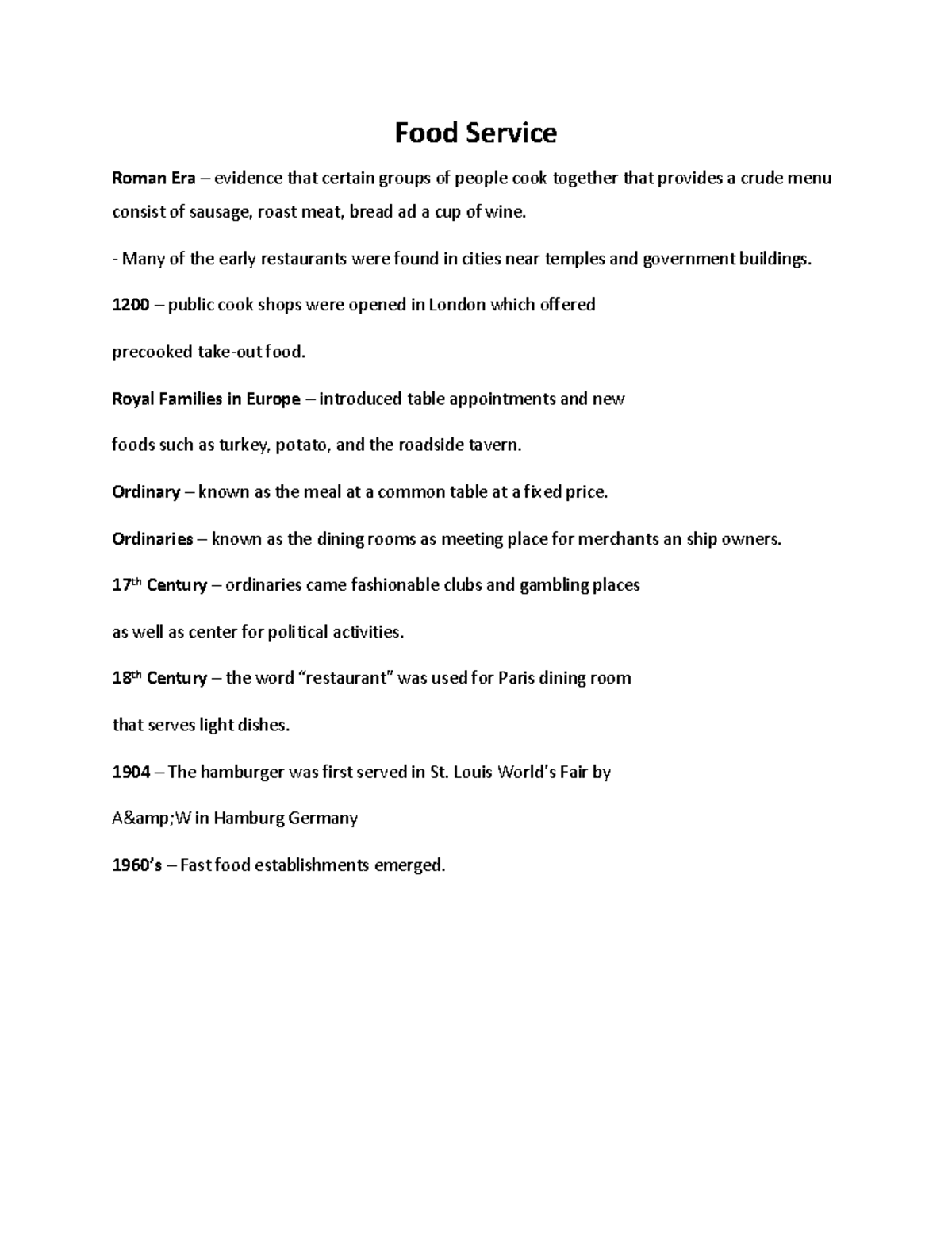 Food-Service - Food-Service - International Hospitality Management ...