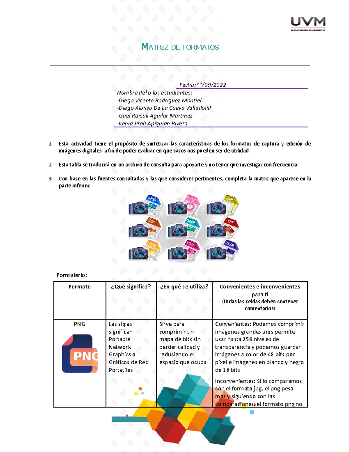A4 AMGR - Este documento cuenta con la tabla de los diferentes formatos ...