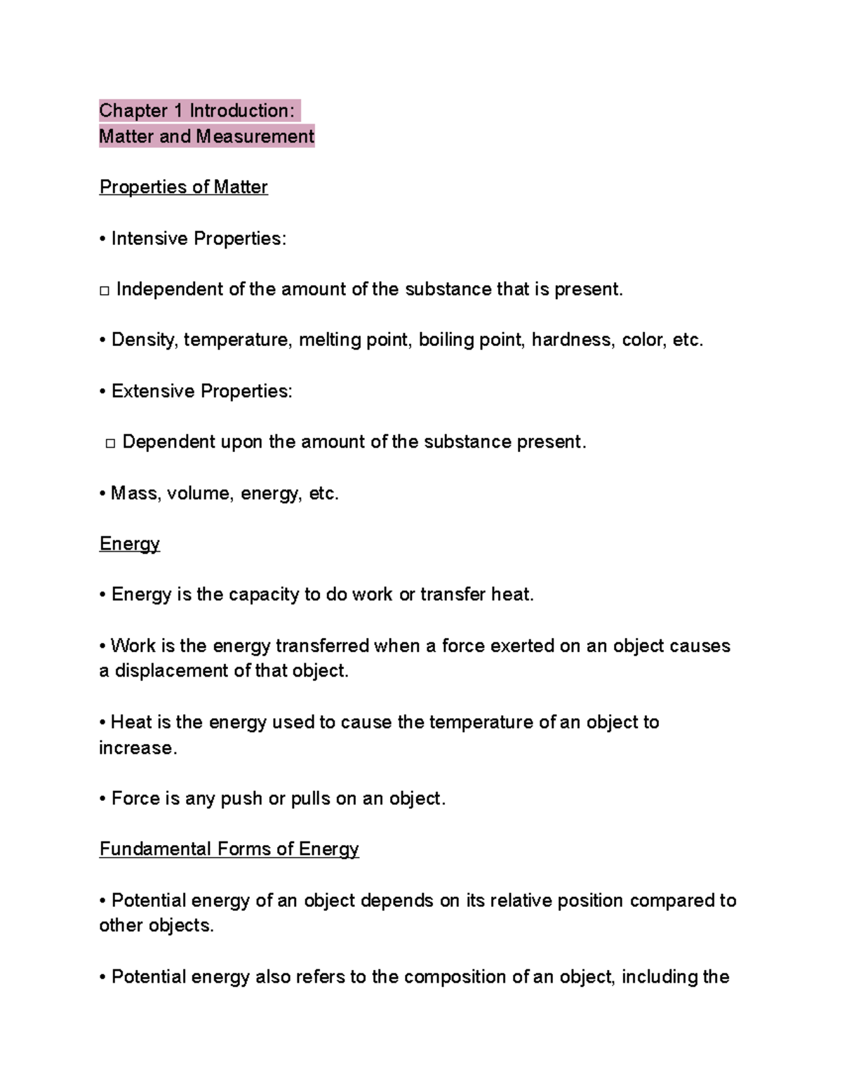 Chapter 1 Introduction Matter and Measurement 2 - Chapter 1 ...