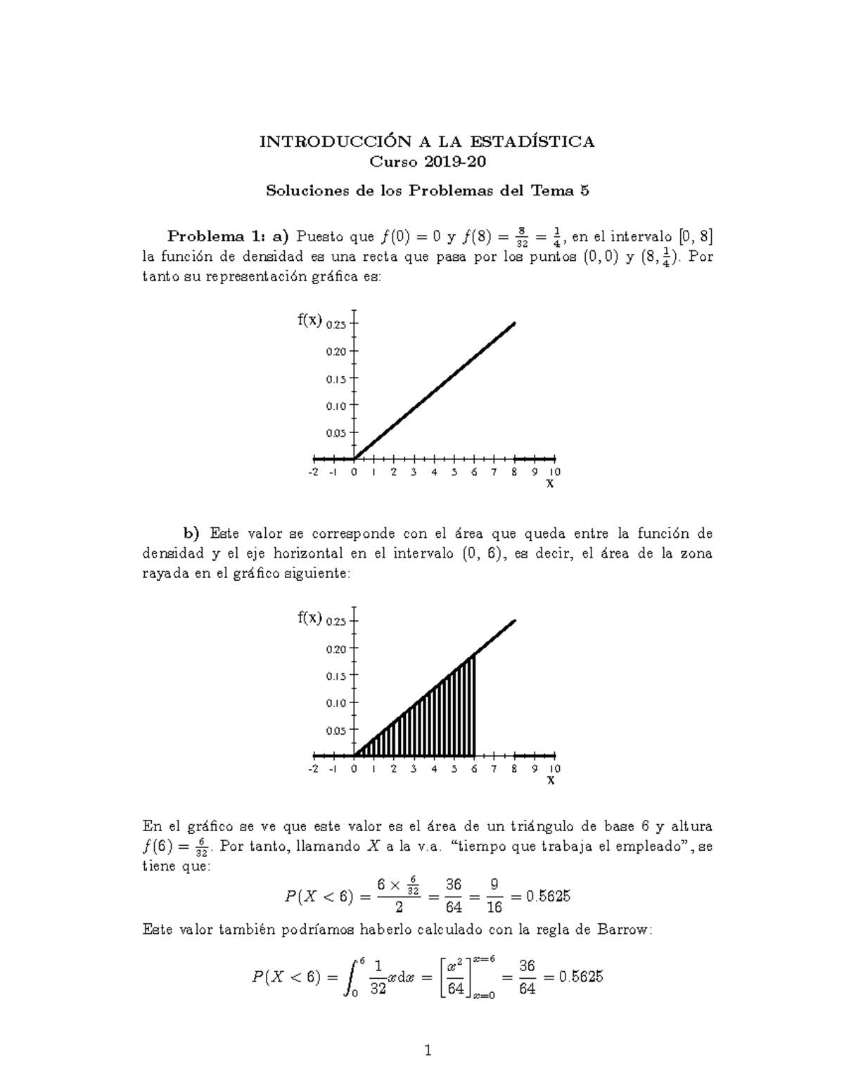 Problemastema 5Soluciones - INTRODUCCI”N A LA ESTADÕSTICA Curso 2019- Soluciones de los ...