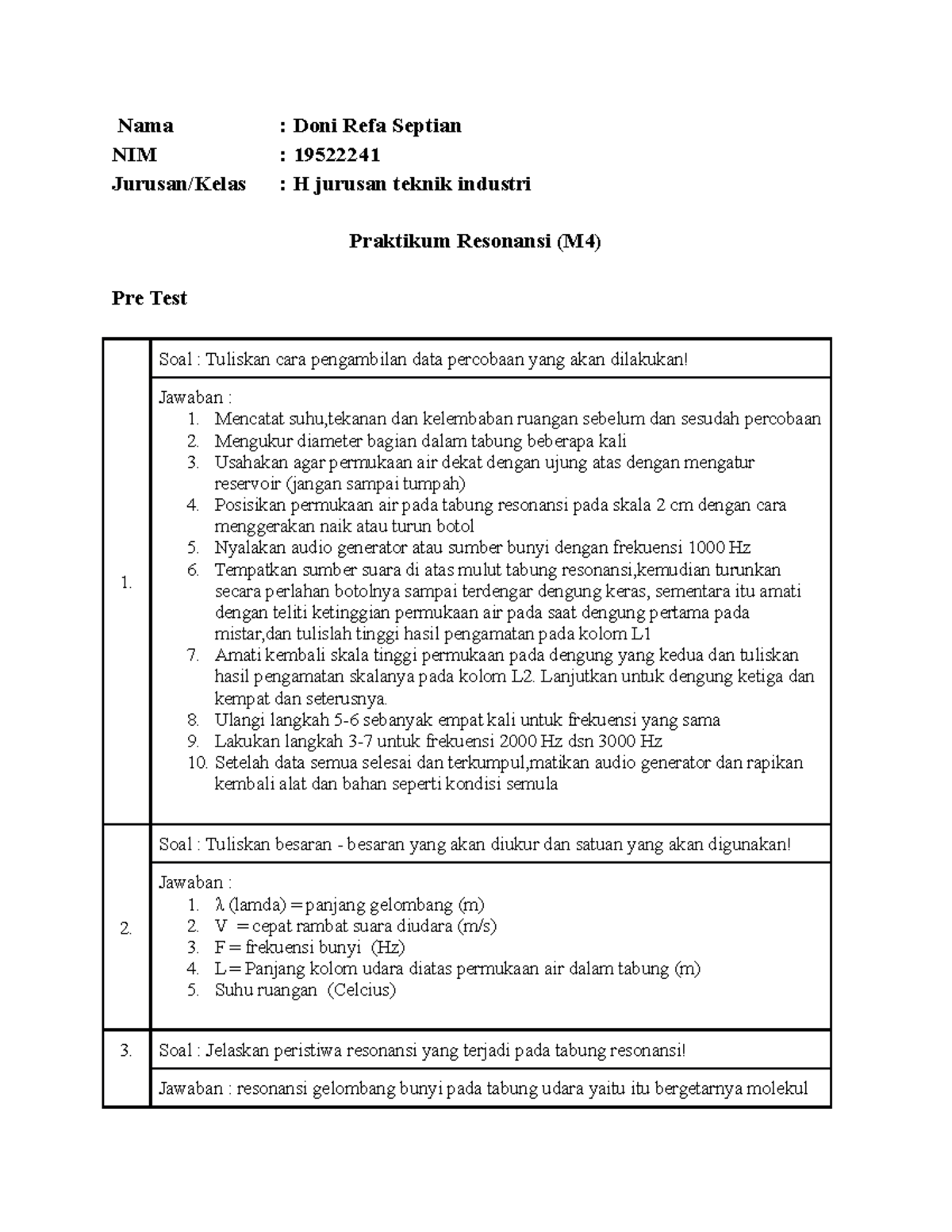 Pre Test M4 Pre Test M4 Nama Doni Refa Septian Nim 19522241