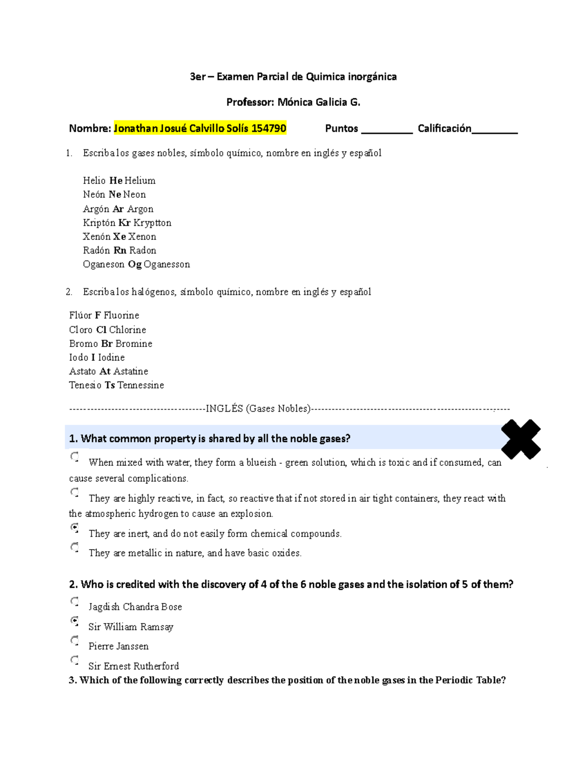 Gases nobles -halogenos - nitrogeno Jonathan Calvillo 154790 - 3er ...