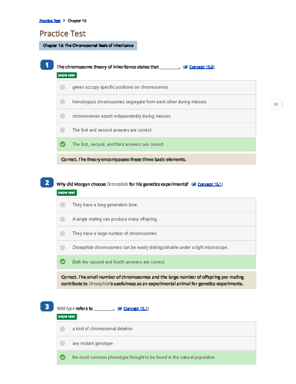Q15 - ch 15 questions - 1 2 3 Practice Test Chapter 15 Practice Test ...