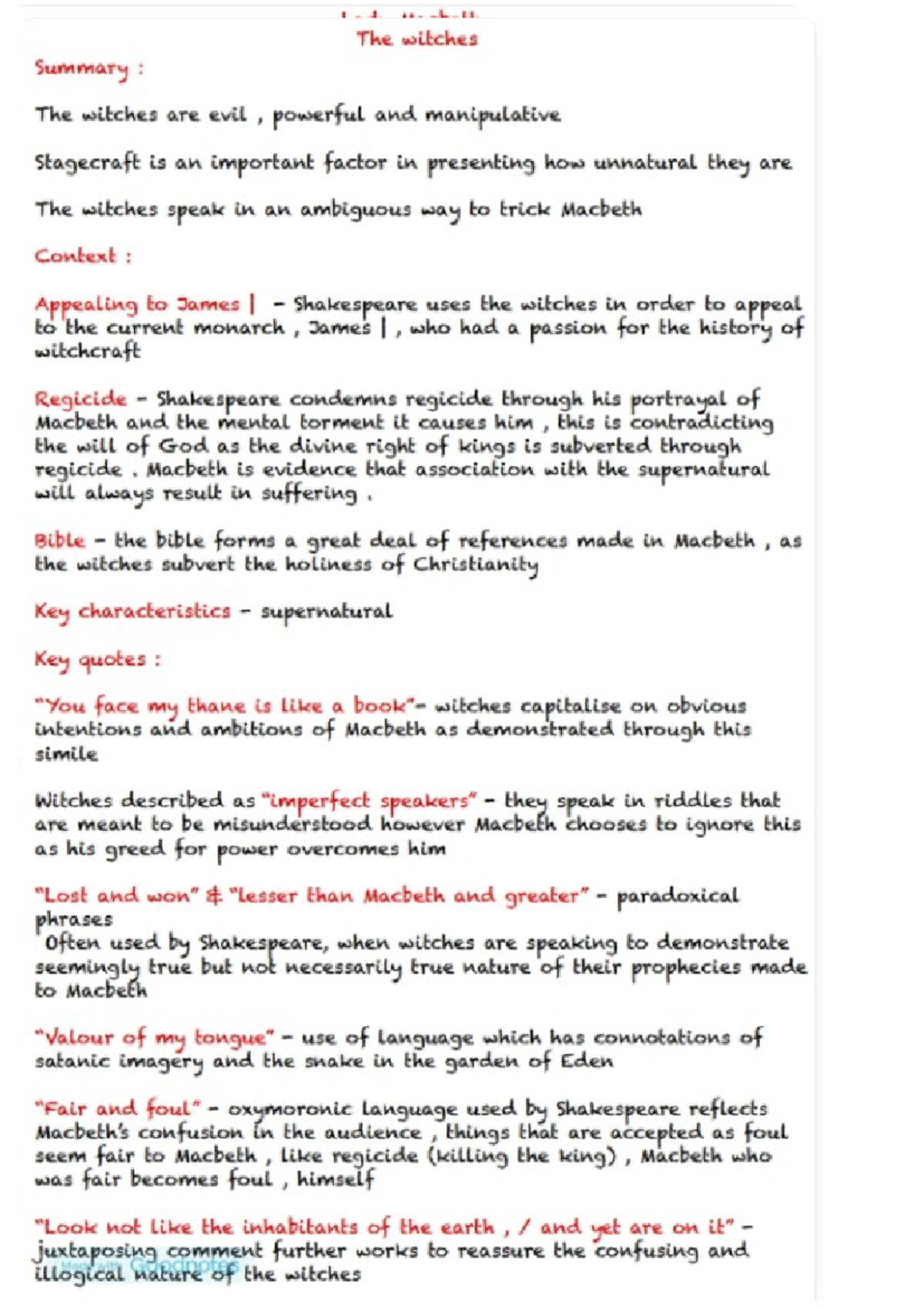 Macbeth character profiles - Studocu