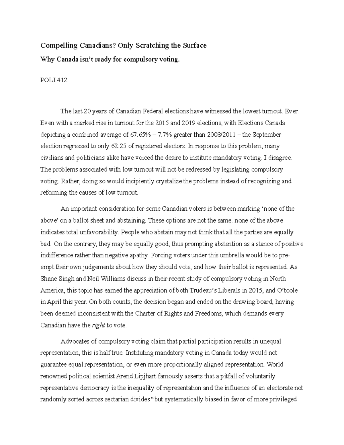 POLI 412 Op-Ed Example and length/paragraph estimation - Compelling ...