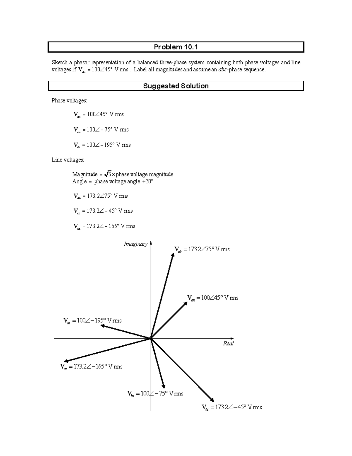 Circuits practice questions - Sketch a phasor representation of a ...