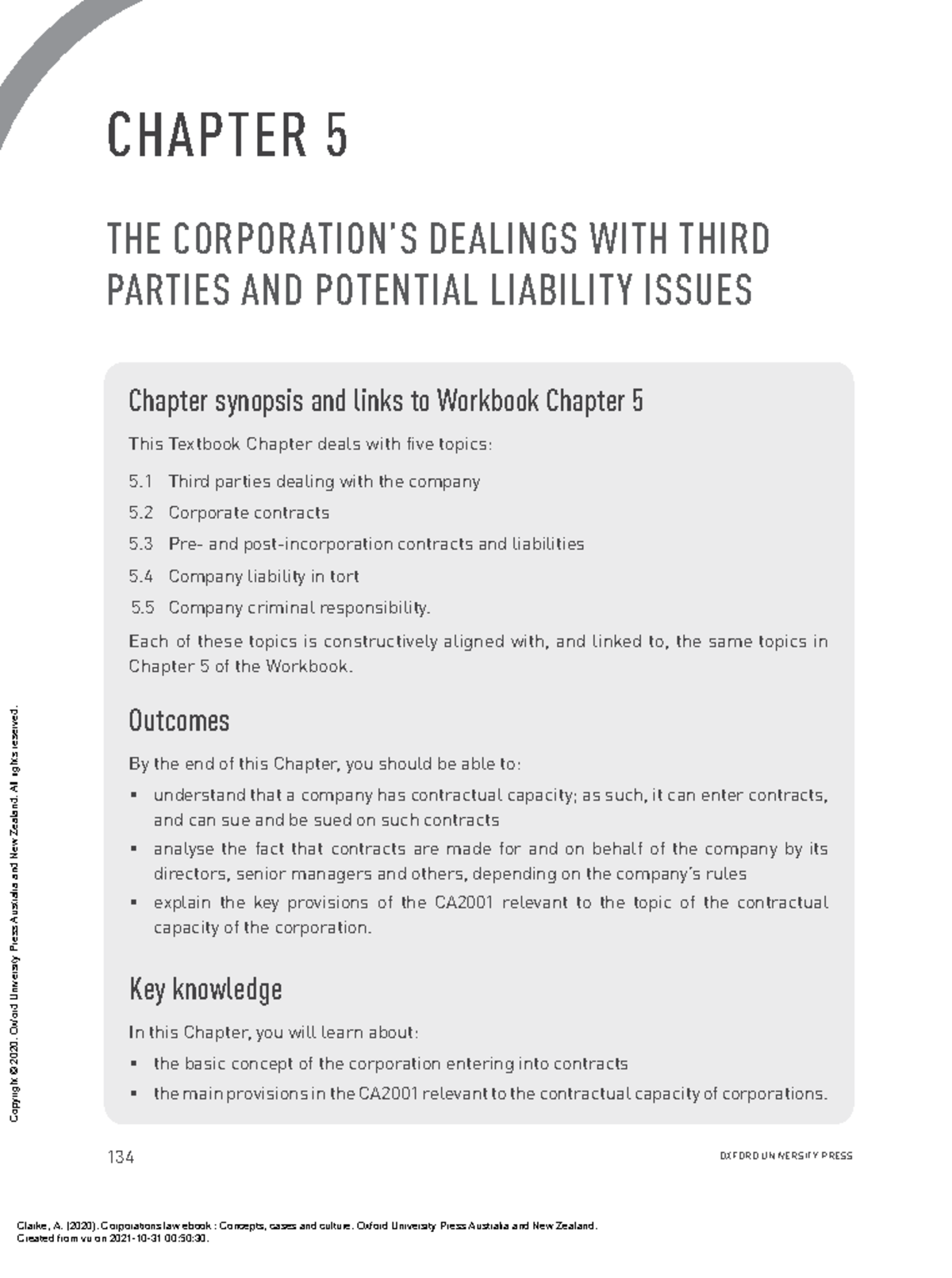 CH - 5 Corporations Law ebook Concepts, Cases and Culture - (Chapter 5 ...