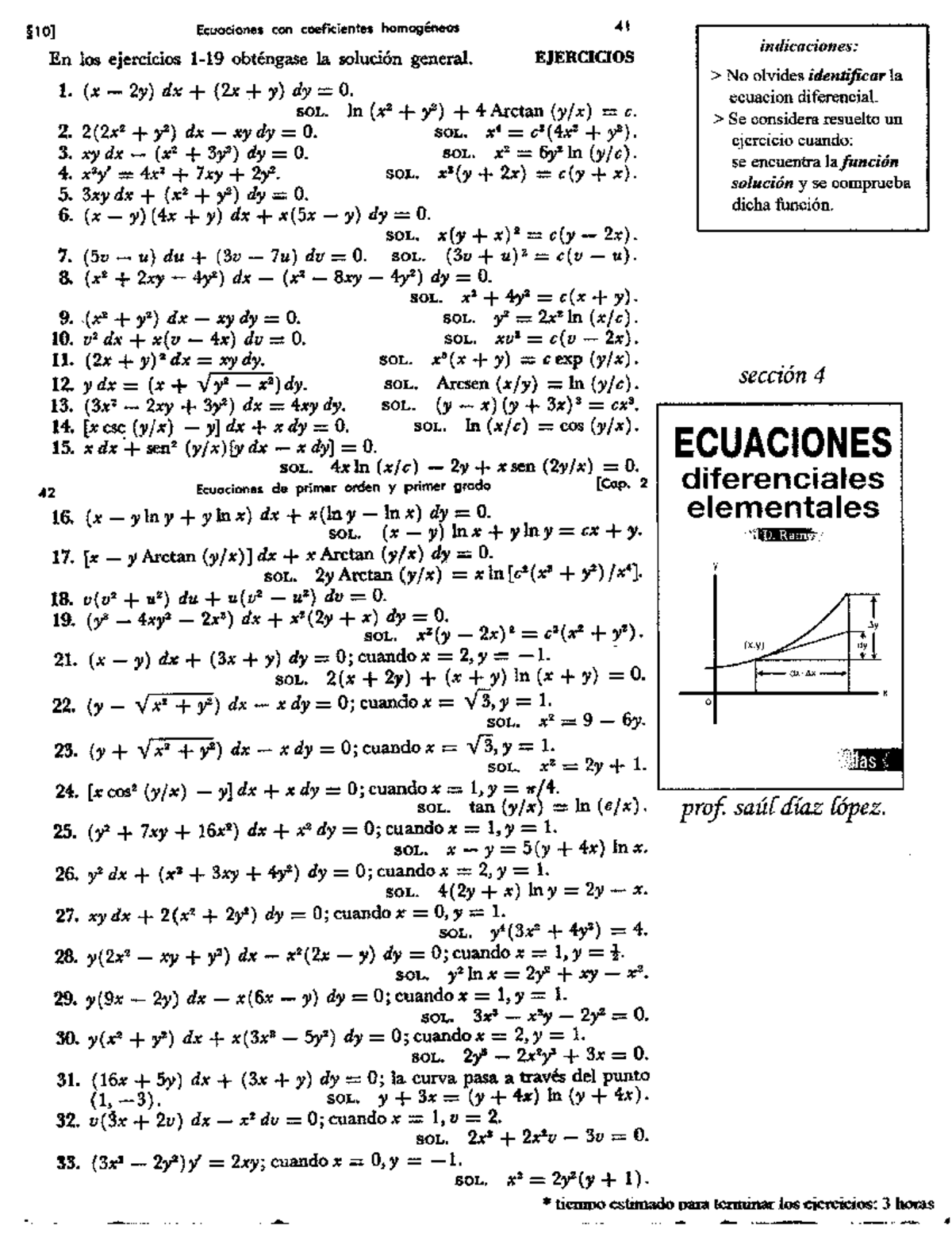 Ecuaciones con coeficientes homogeneos - Ecuaciones Diferenciales - Studocu