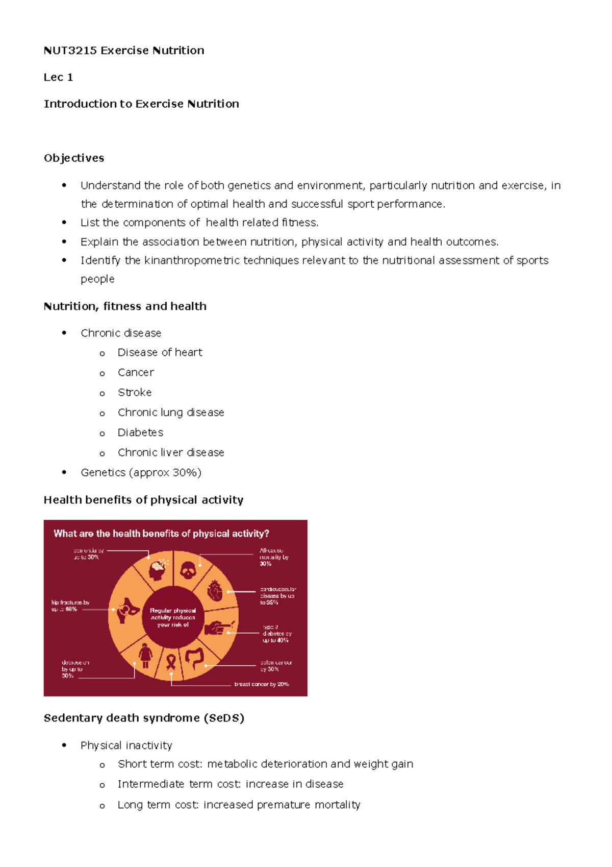 NUT3215 Exercise Nutrition - List the components of health related ...