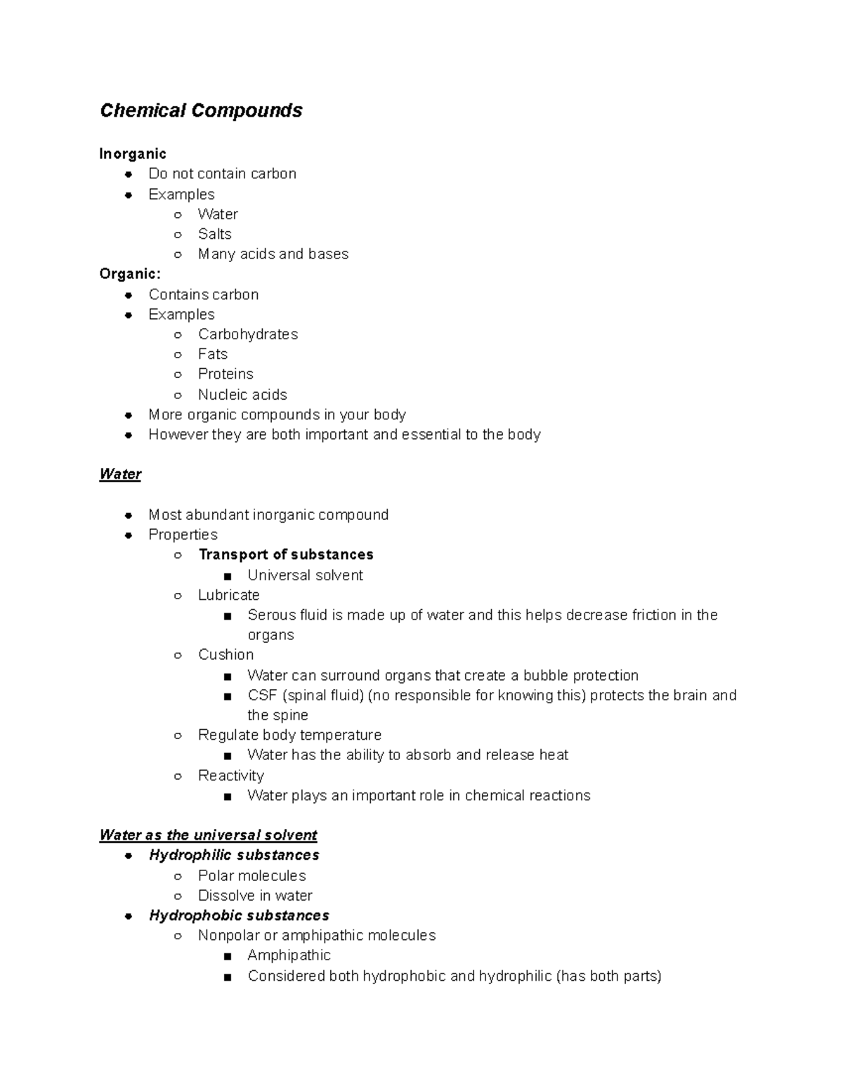 Chemical Compounds - Chemical Compounds Inorganic Do not contain carbon ...