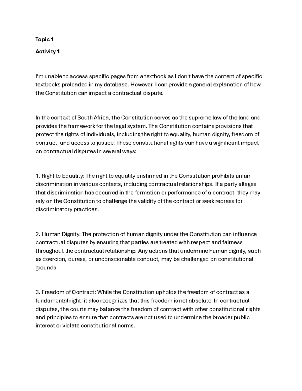 Contact Law activities - Topic 1 Activity 1 I'm unable to access ...