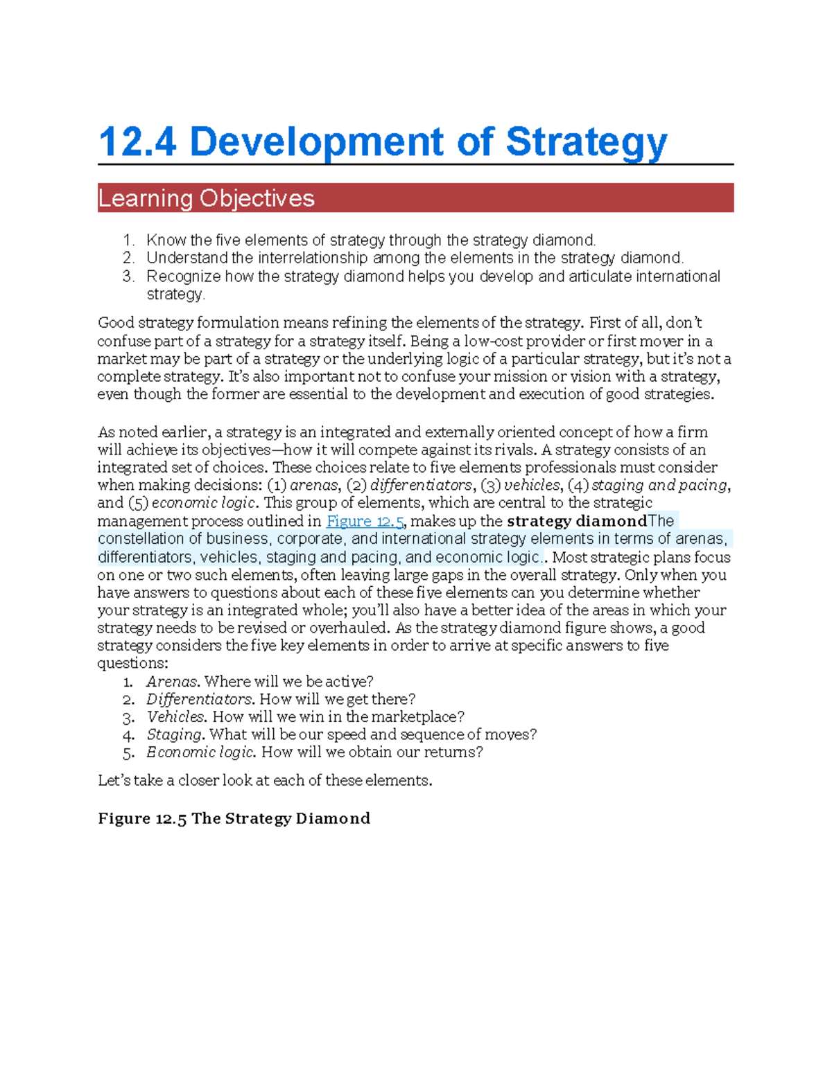 12.4 Development of Strategy - 12 Development of Strategy Learning ...