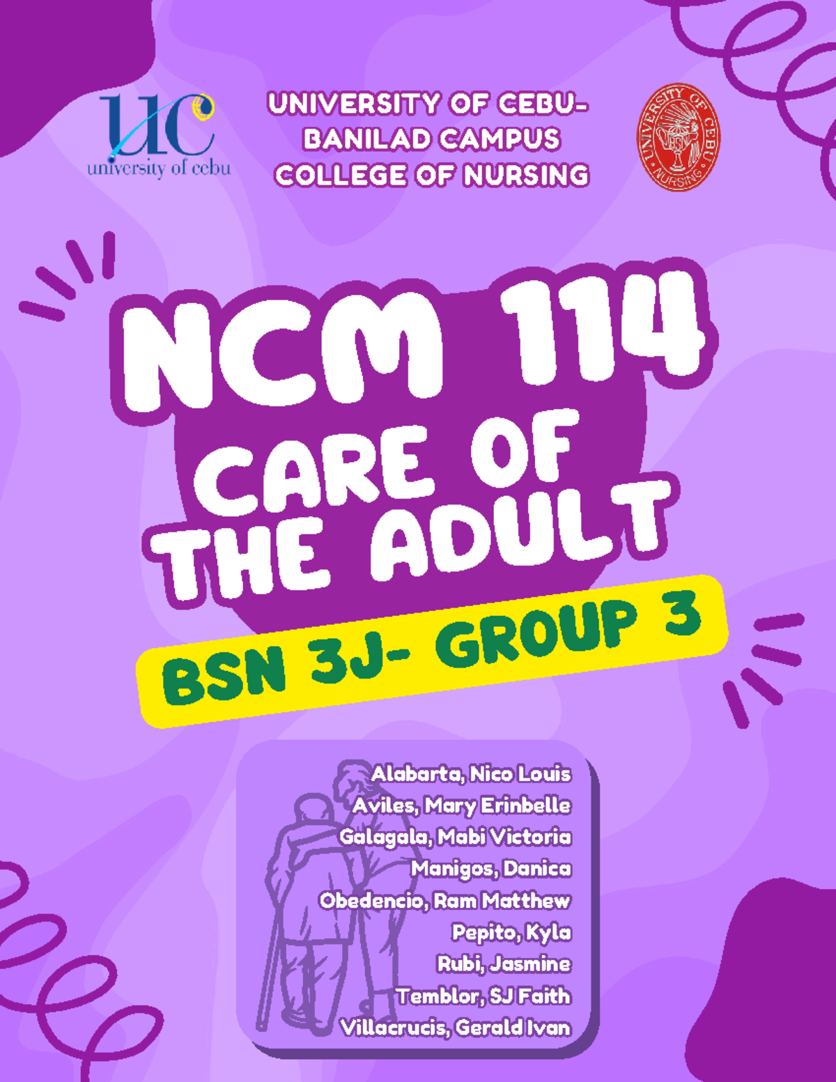 NCM 114 - NCM 113 - NCM 114NCM 114 CARE OF THE ADULT CARE OF THE ADULT BSN 3J- GROUP 3 BANILAD ...