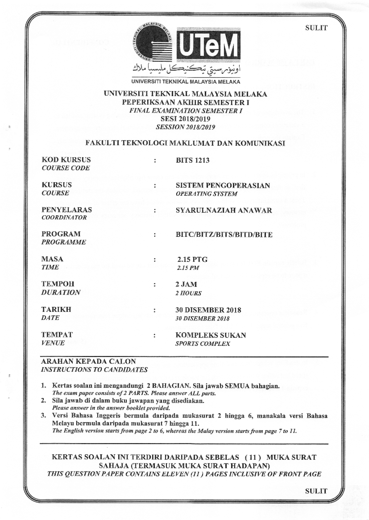 Bits1213011819 Sistem Pengoperasian Operating System Programming