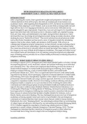 93212 93226 Indigenous Health and Well-Being - Assessment 3: Case Study ...