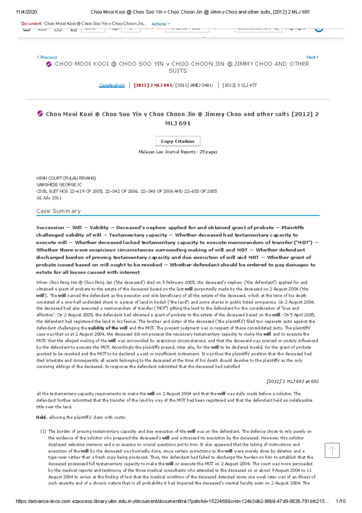 (wills) Choo Mooi Kooi @ Choo Soo Yin v Choo Choon Jin @ Jimmy Choo and ...