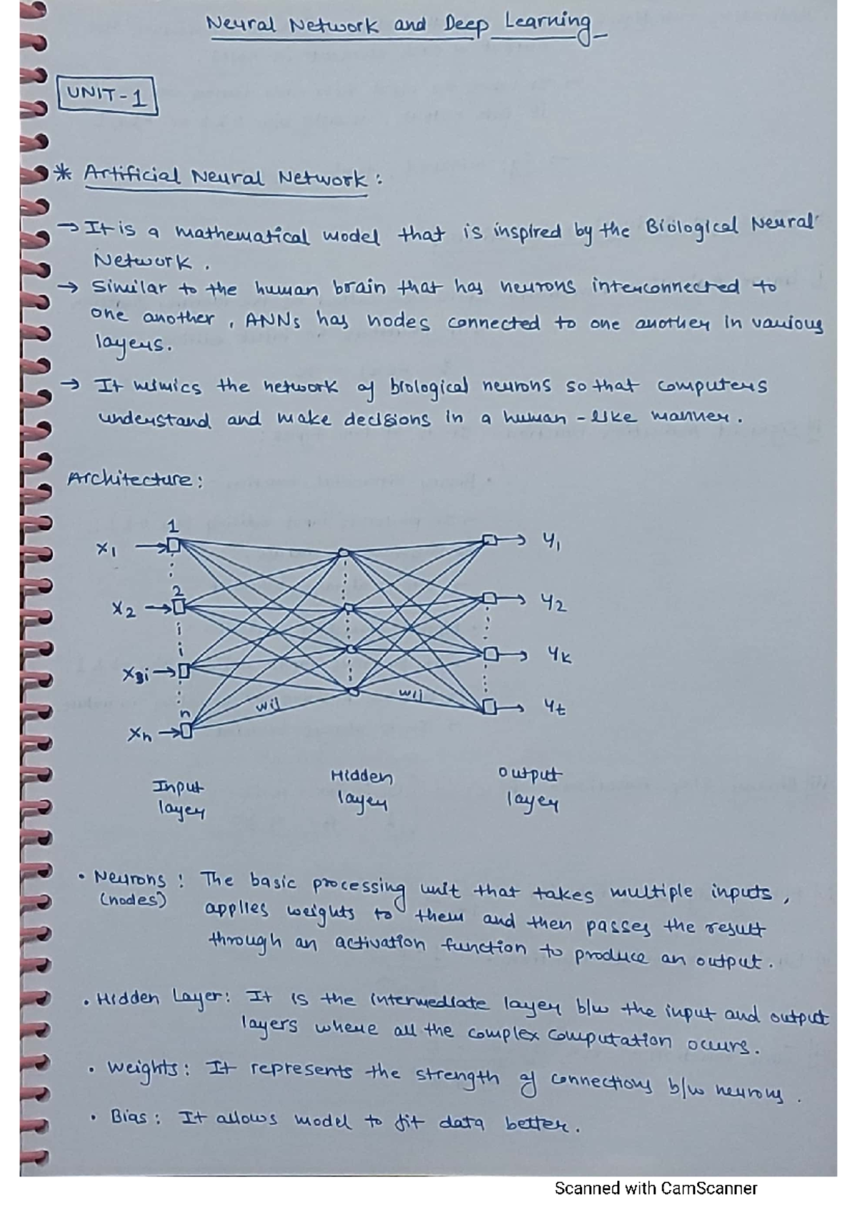DL Notes - Unit 1 - 5 - Neural Netwrokd and Deep learning - Neural ...